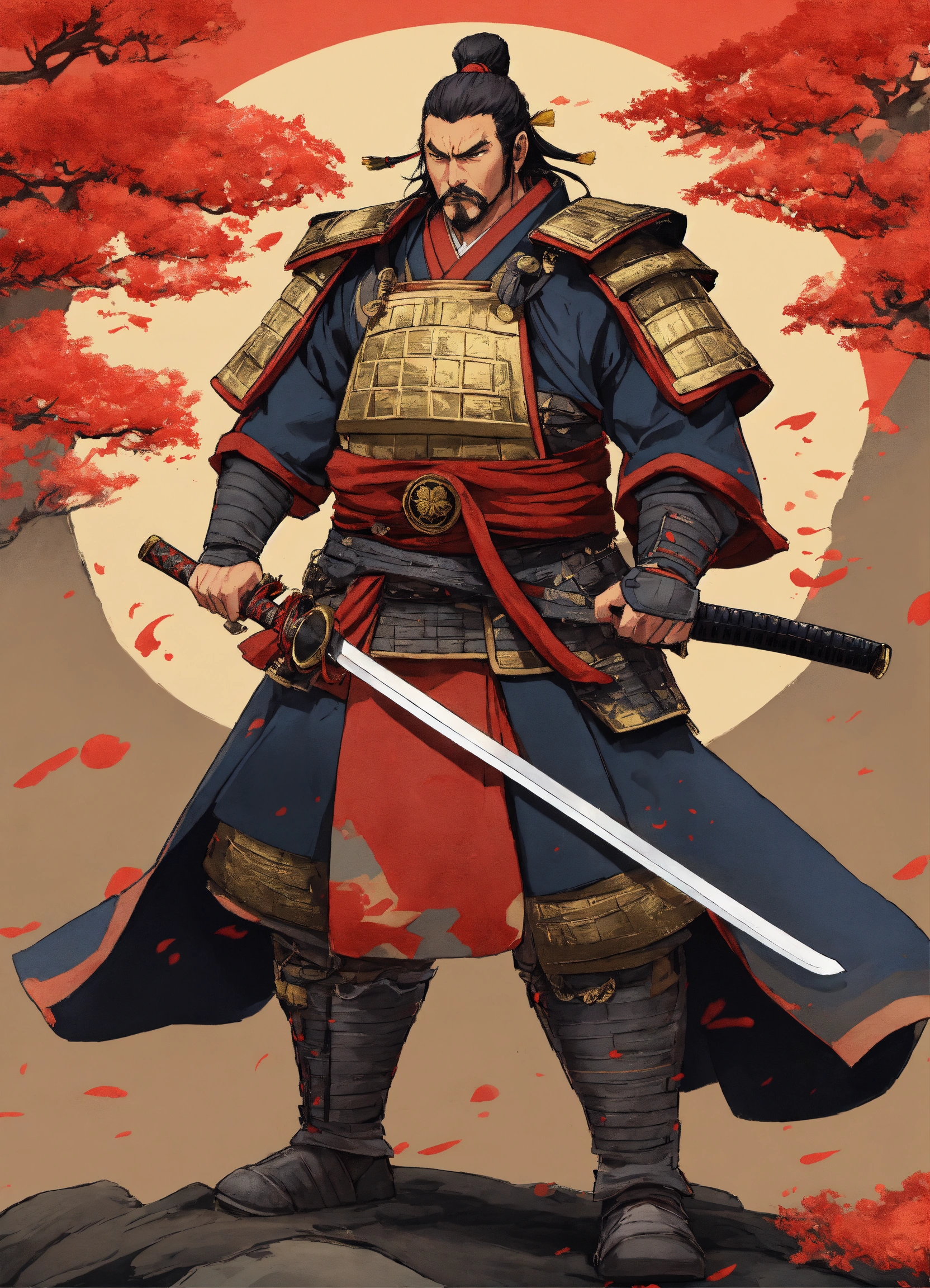 Lexica - A cartoon character of a samurai with a sword and a sign, oda ...