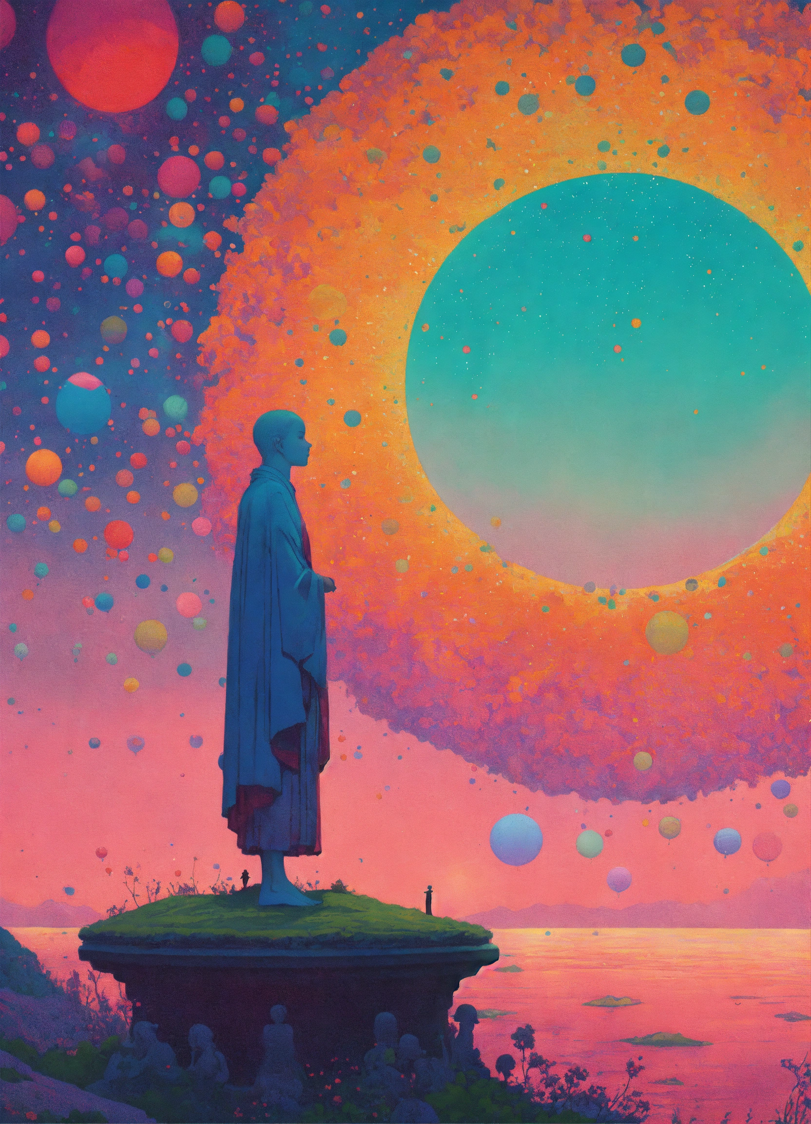 Lexica - A colorful vibrant closeup portrait of a floating body and ...