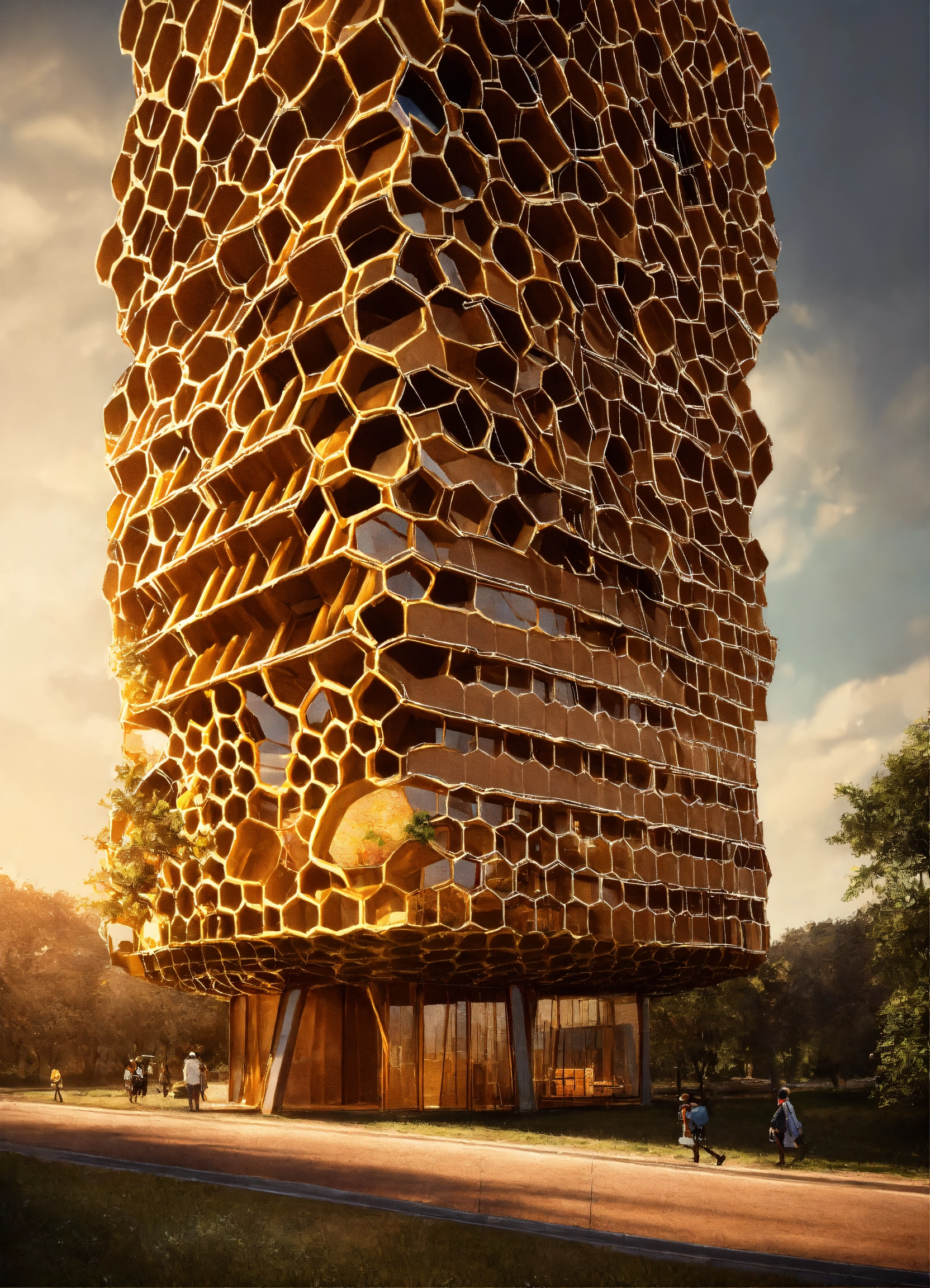 Lexica - Futurist honey comb architecture