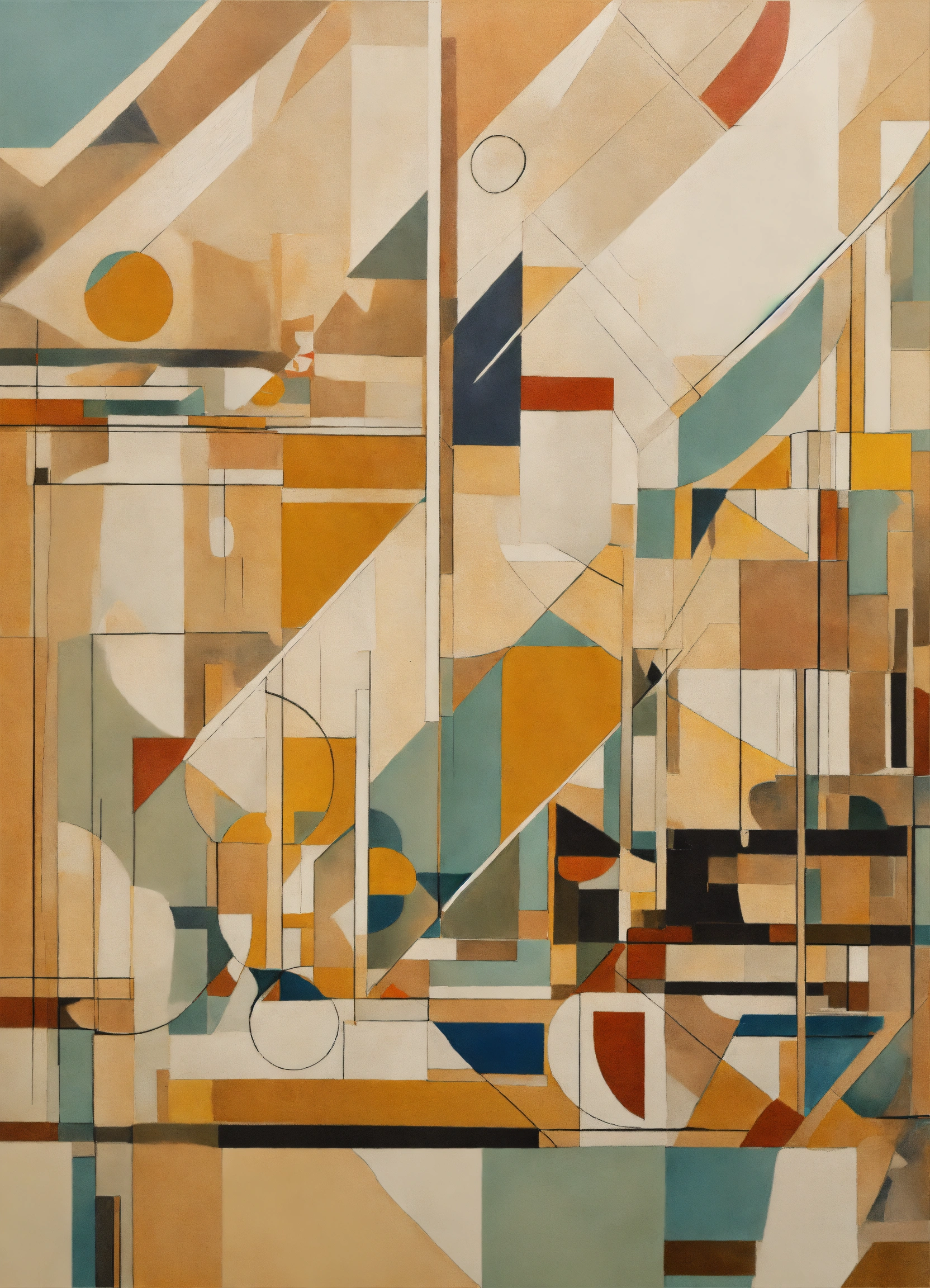Lexica - Very minimalistic, art deco, a few minimal lines, muted colors ...