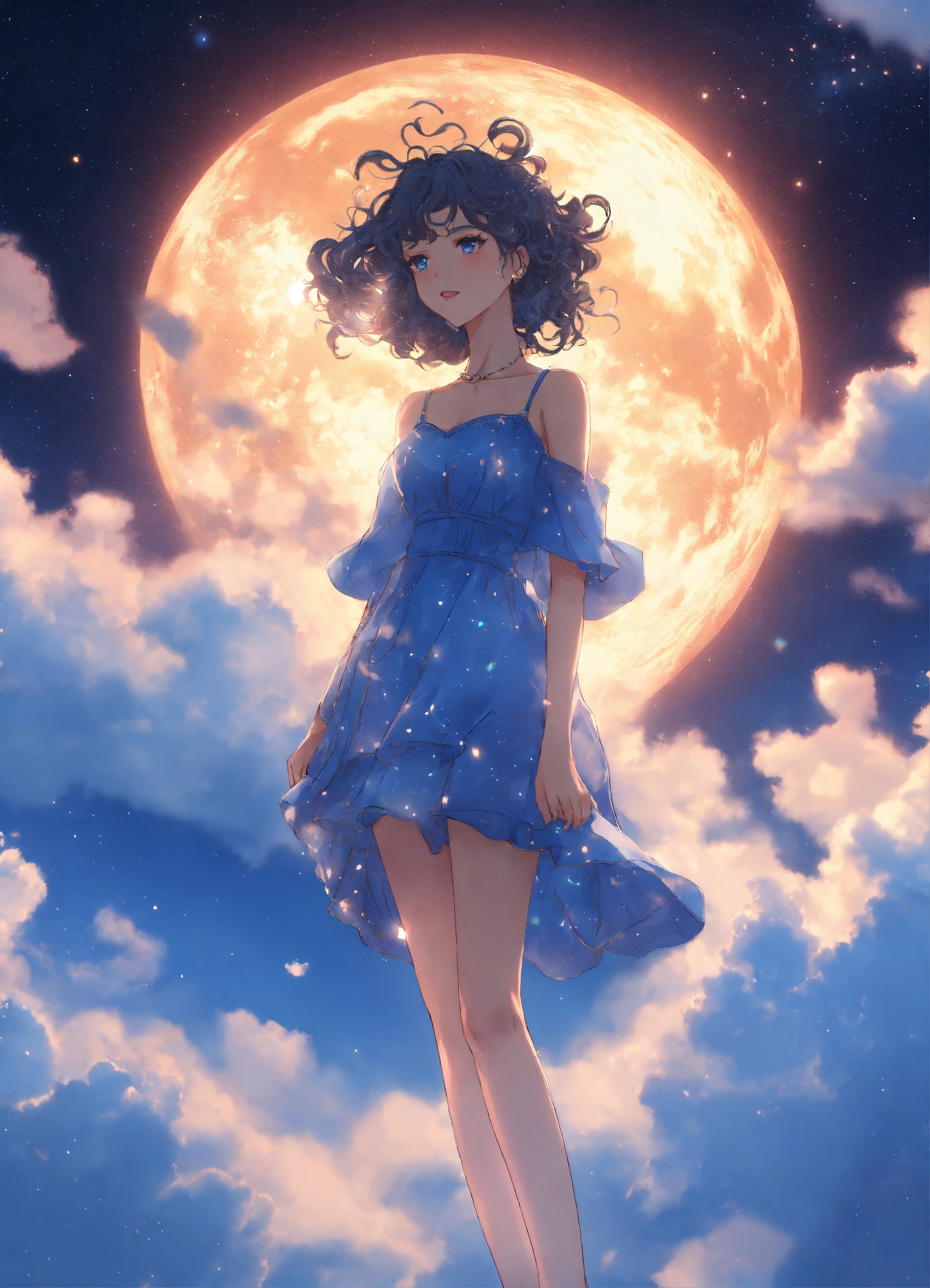 Lexica - Beautiful blue skin anime model full body, sun-bathing on ...