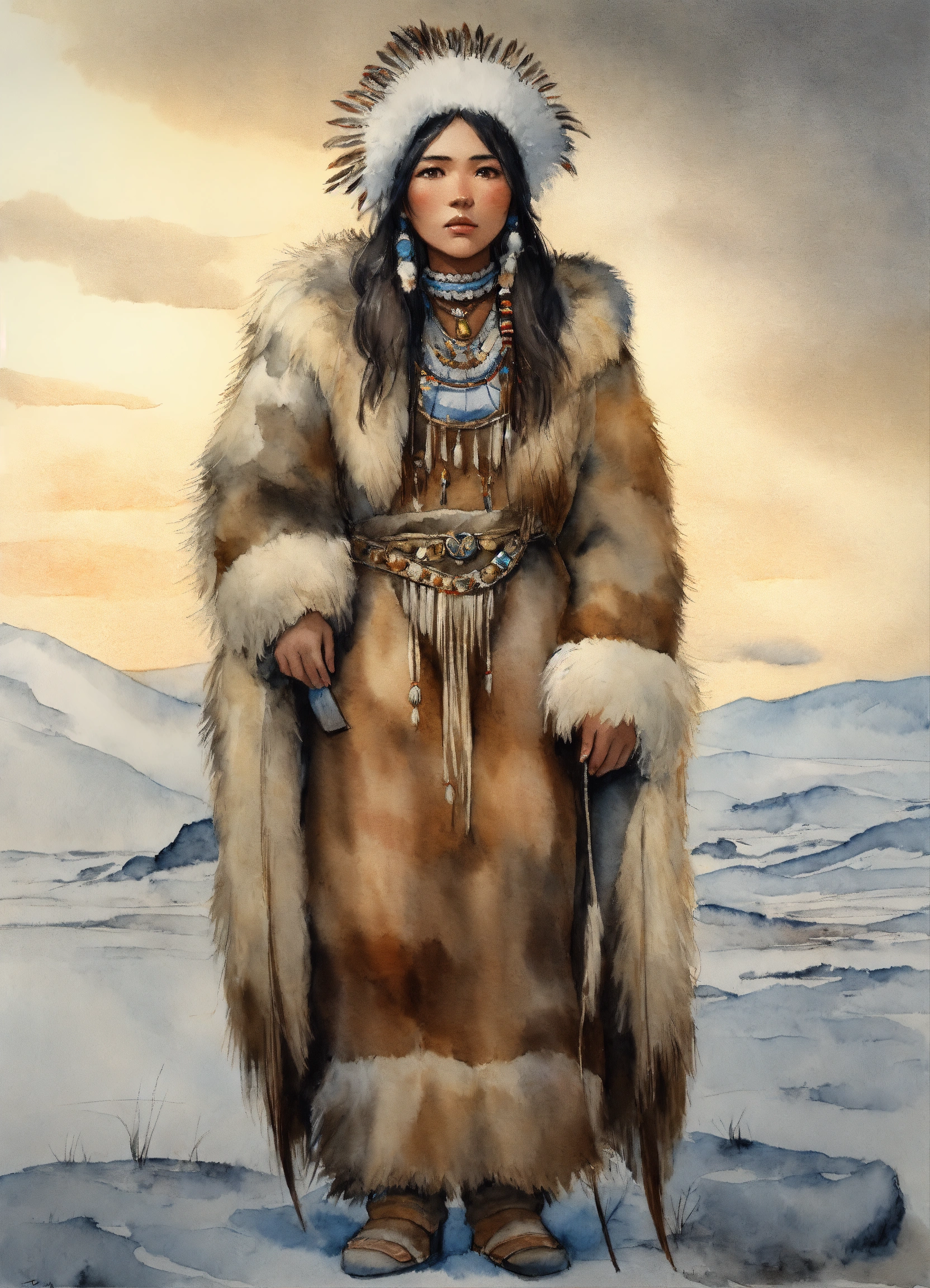 Lexica - Chukchi woman, young, 18 years old, beautiful, wearing ...