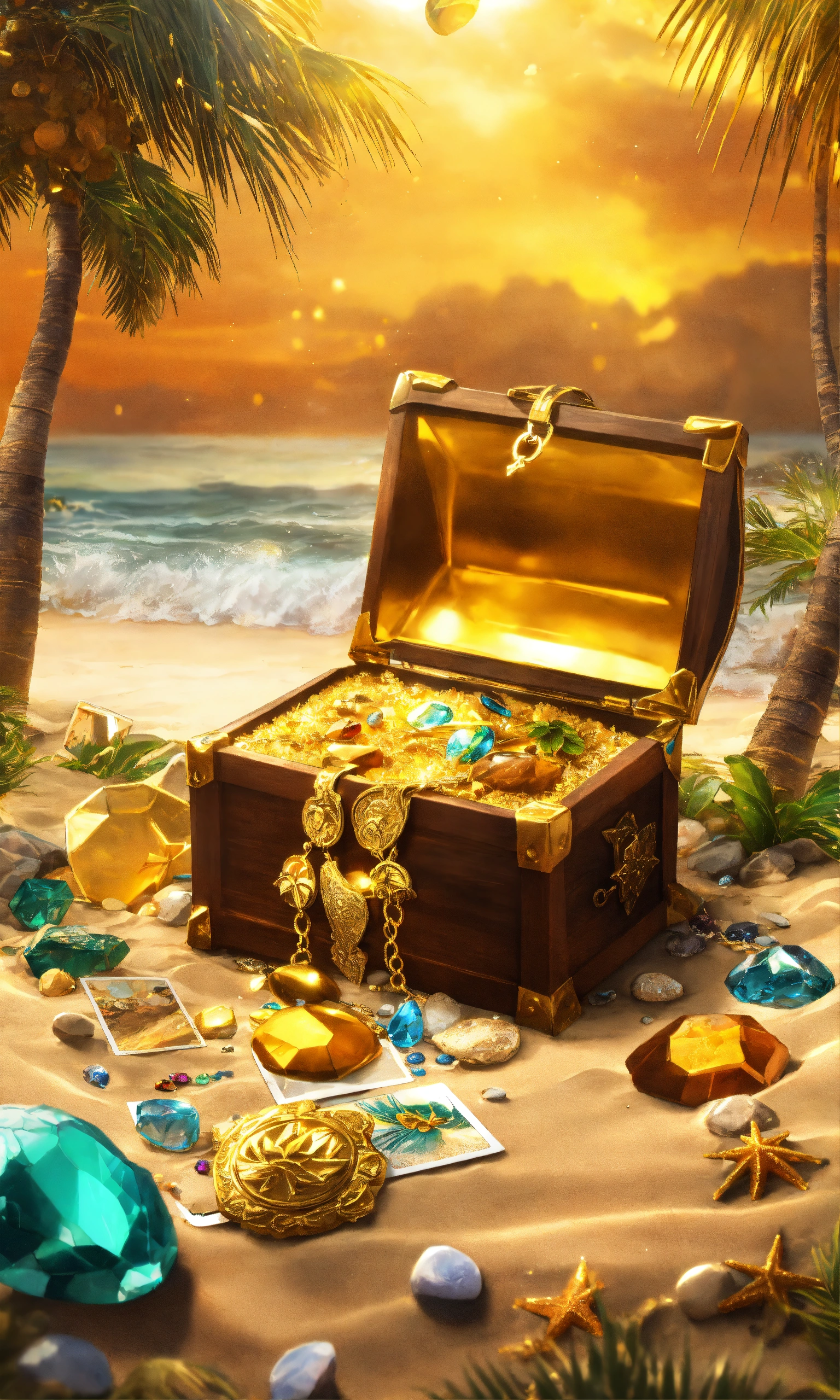 Lexica - Realistic , Trading Card layout , symbols , ocean , Palms ...