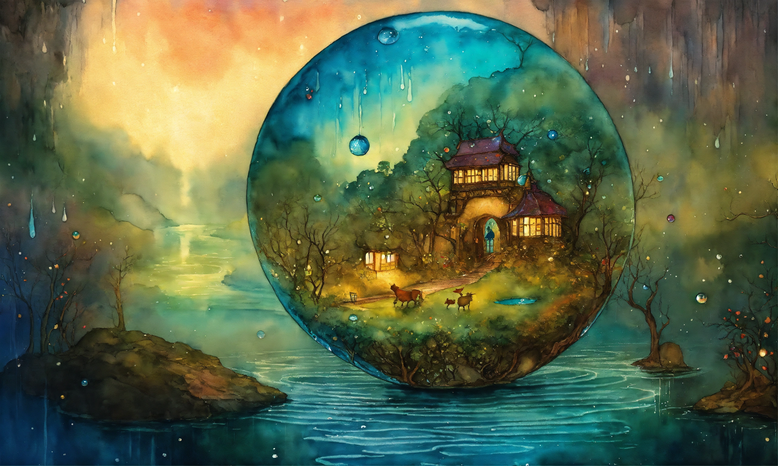 Lexica - A world of dreams trapped inside a rain drop. Dreamscape ...