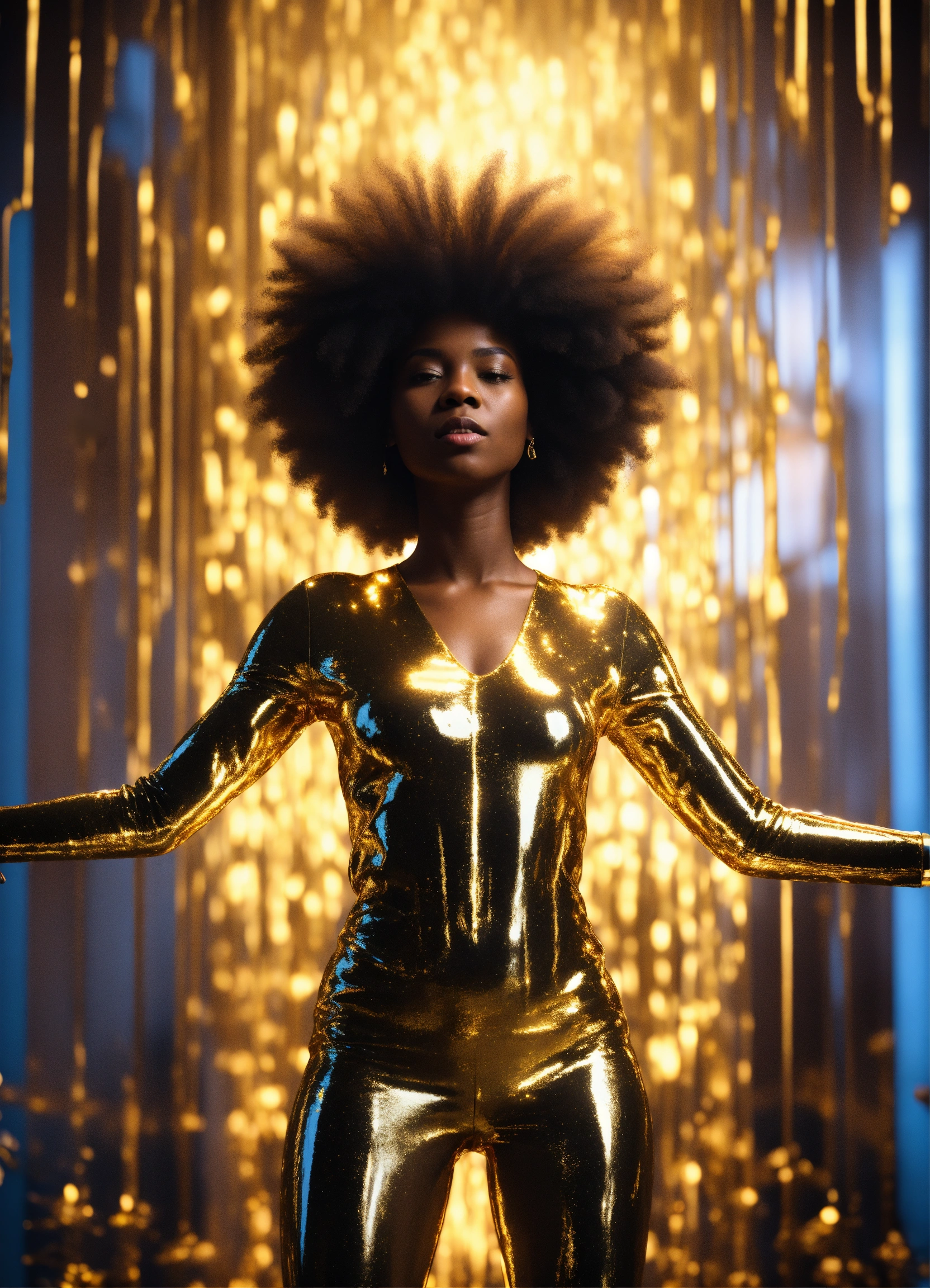 Lexica - 3d render of black woman with afro made entirely of glass ...