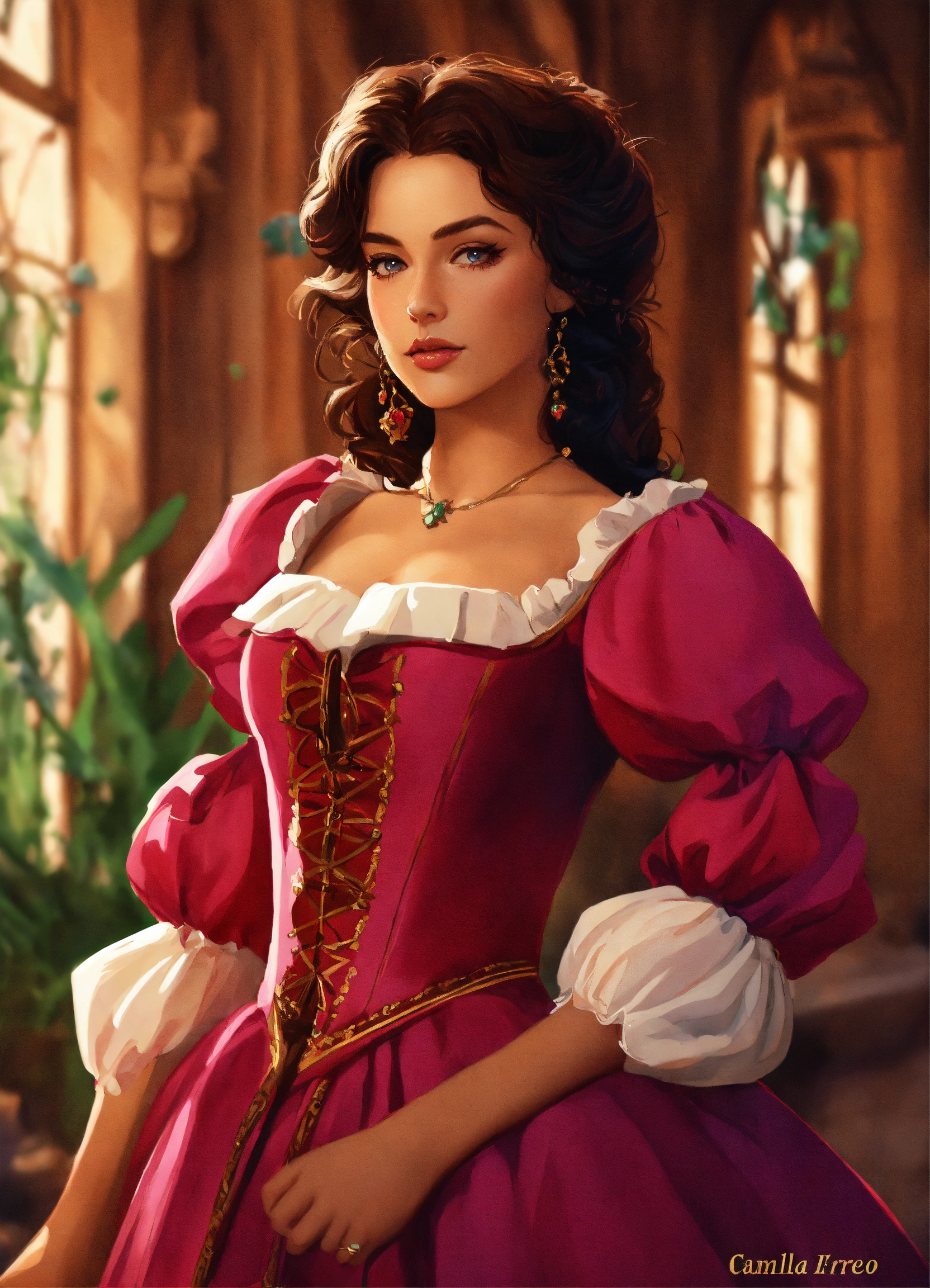 Lexica - Milady from the movie The Three Musketeers, cartoon oil paint ...