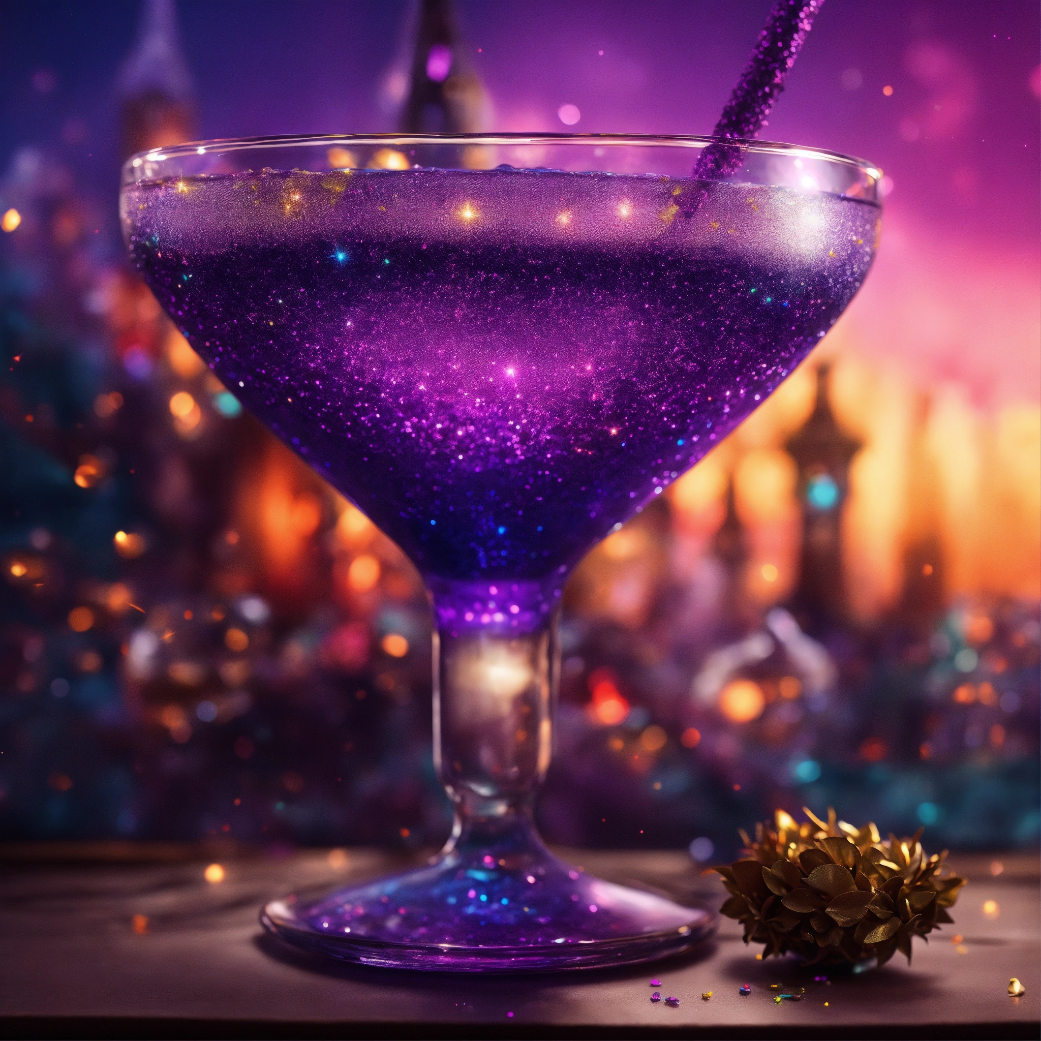 Lexica - Hyper realistic magical vibrant glitter purple wizard drink in ...