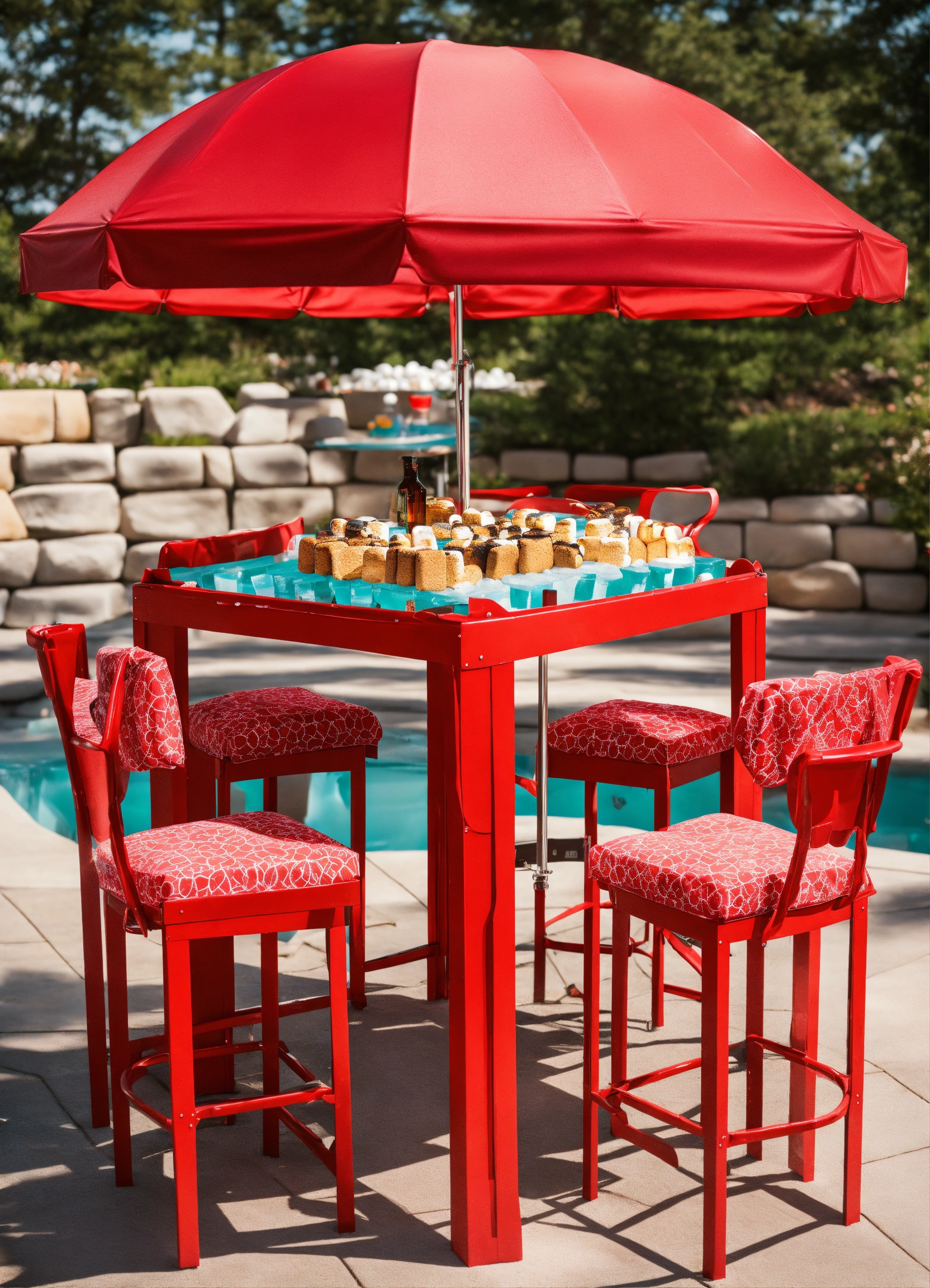 Lexica - Elegant teal ice igloo booth to sell smores outdoor with a red ...