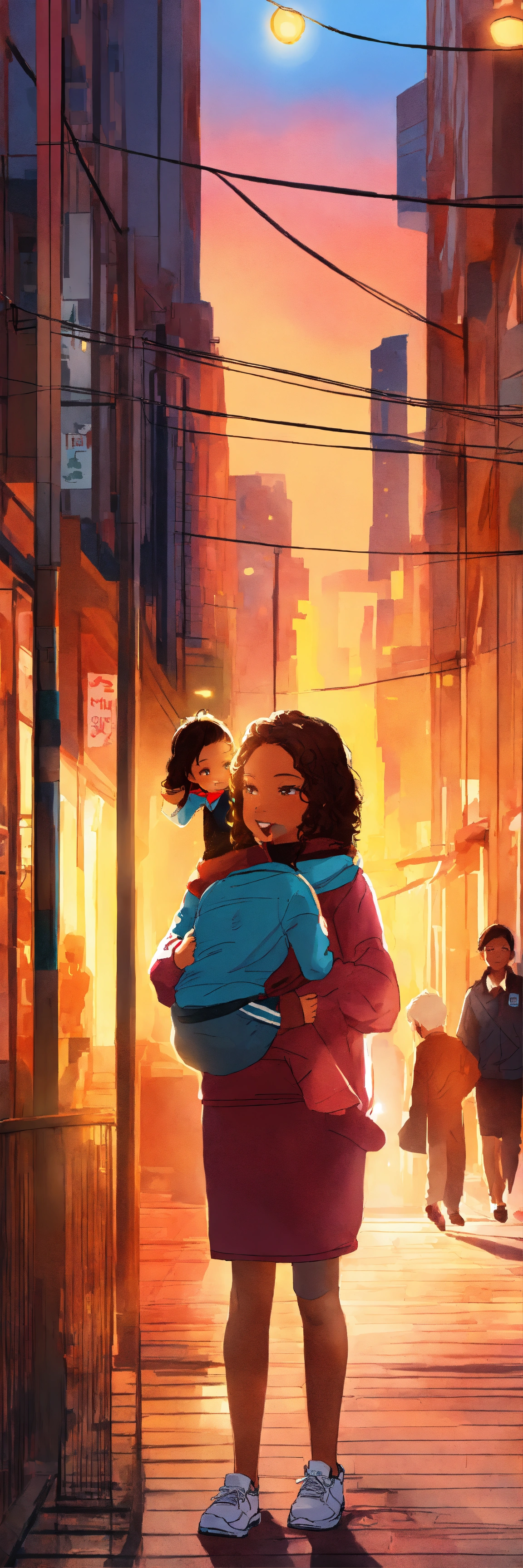 Lexica - Mother safeguarding child digital drawing with security in an ...