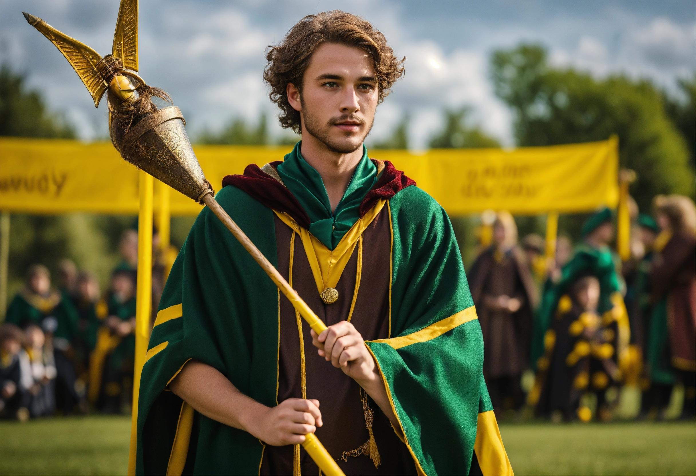 Lexica - Very buatiful man young wizard, quidditch game, 2023 year ...