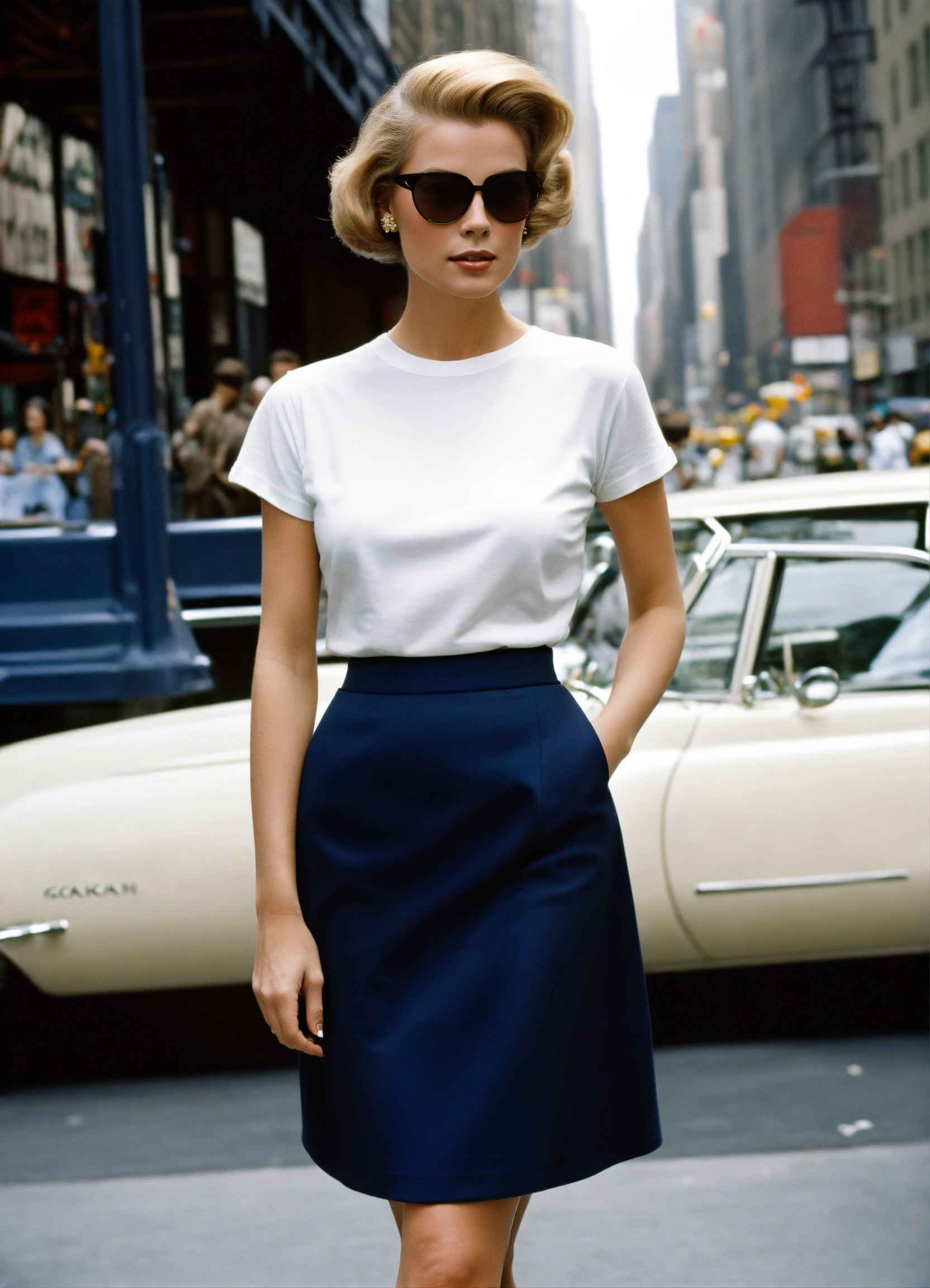 Lexica - Vintage full body photo of one Grace Kelly type model with ...