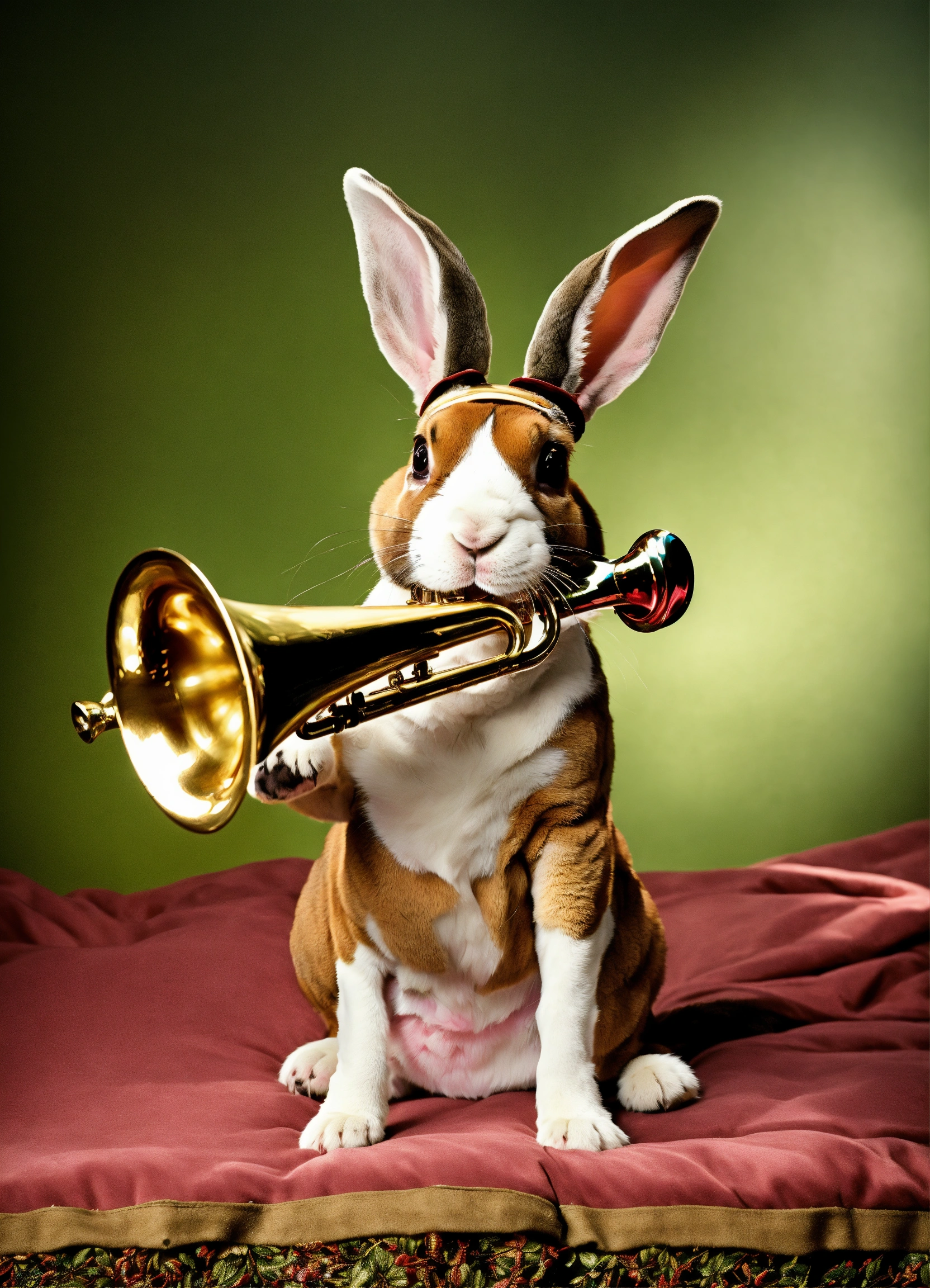 Lexica - A cute rabbit with a canotier on his head, takes pictures of ...