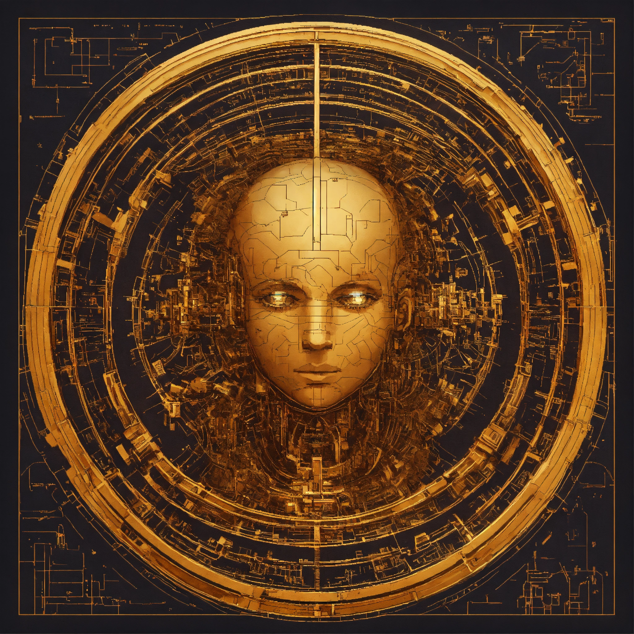 Lexica - Moebius-style emblem of human cognitive processing, pixel-perfect