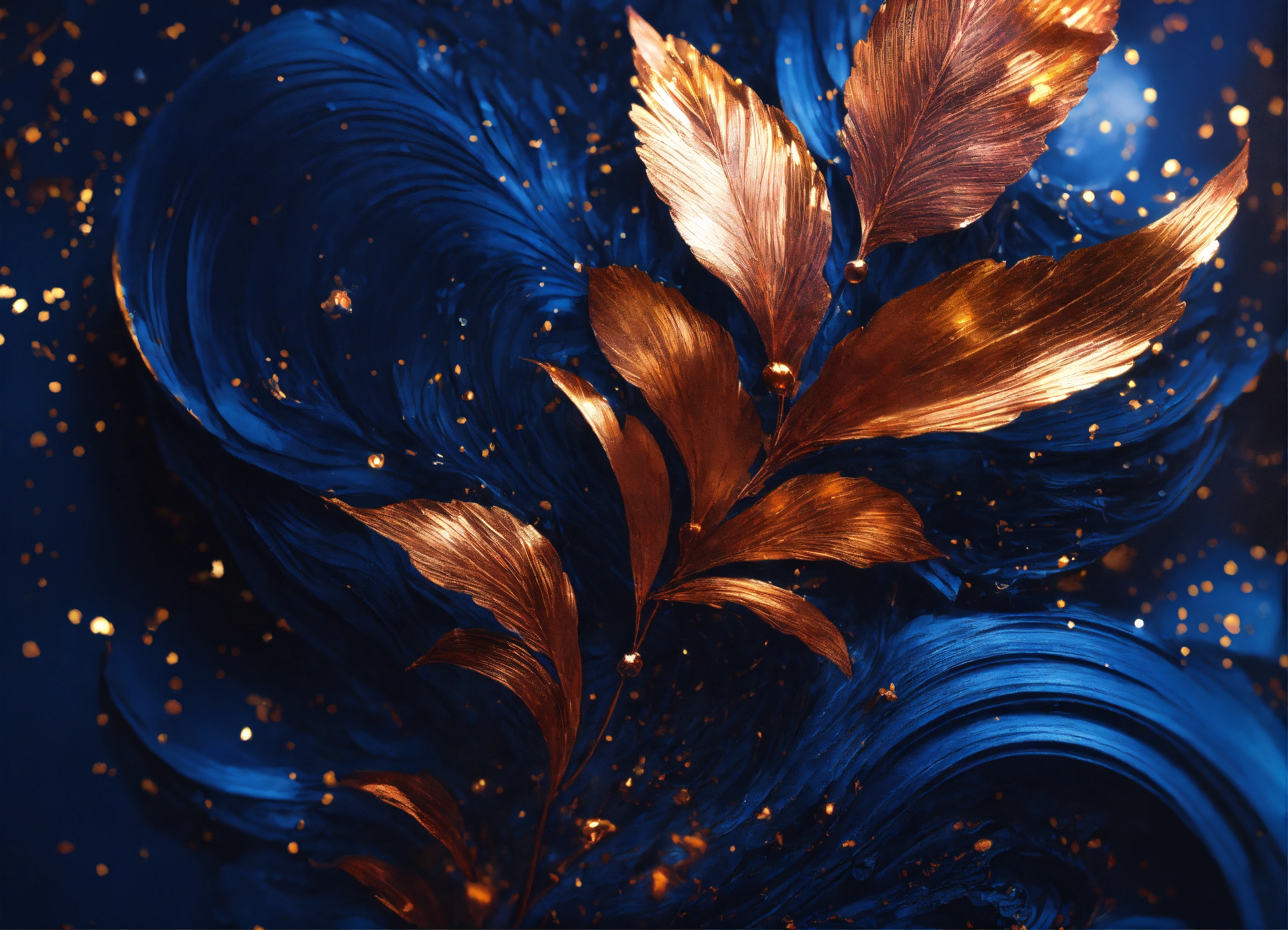 Lexica - Luxury fusion of dark blue magic realism experimental art, add ...