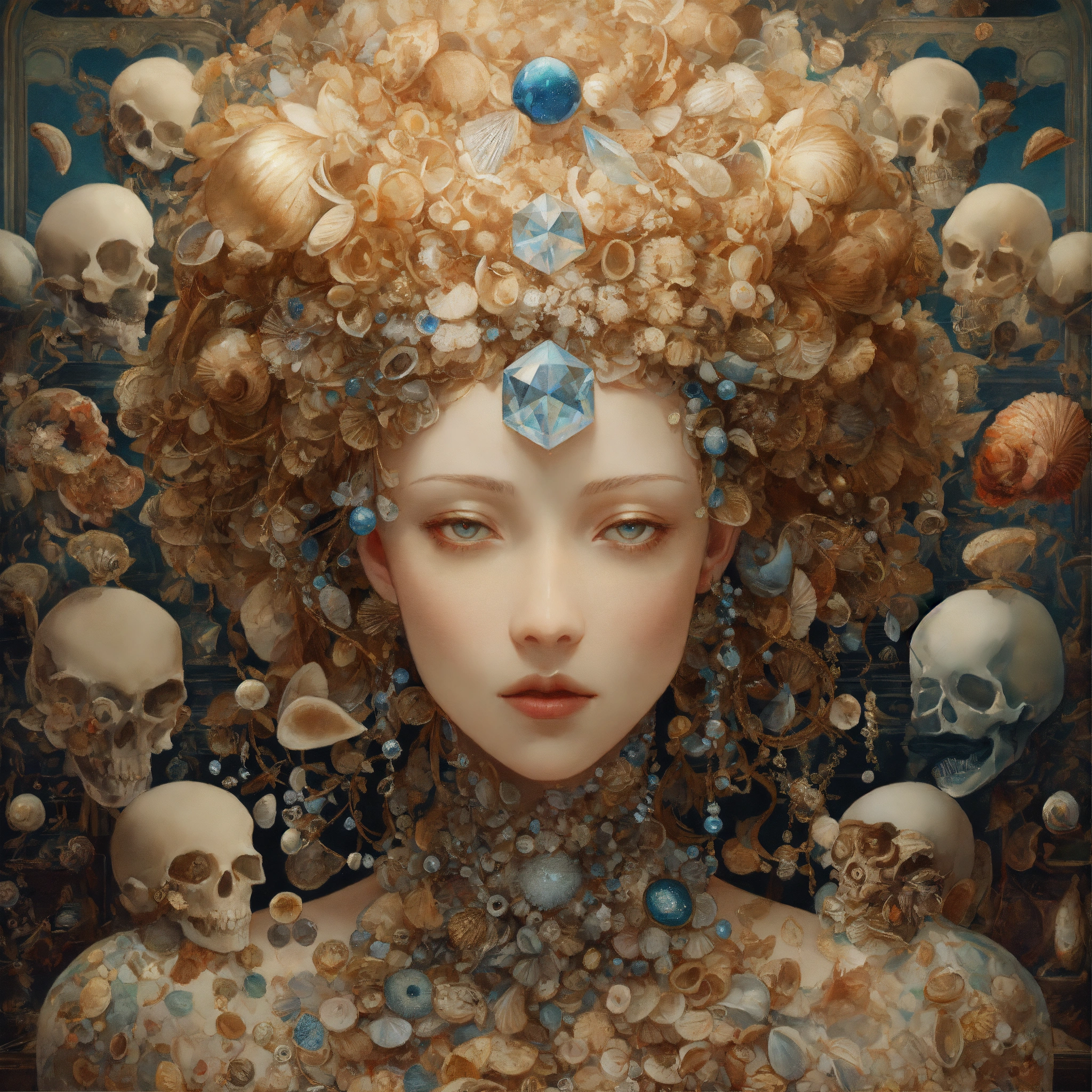 Lexica - The anatomy of a human head made of different styles of eyes ...