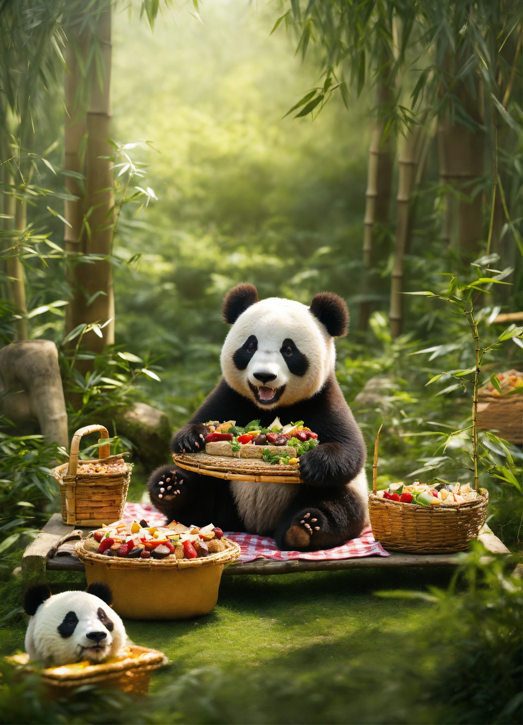 Lexica - Join a panda picnic party amidst lush greenery, where these ...