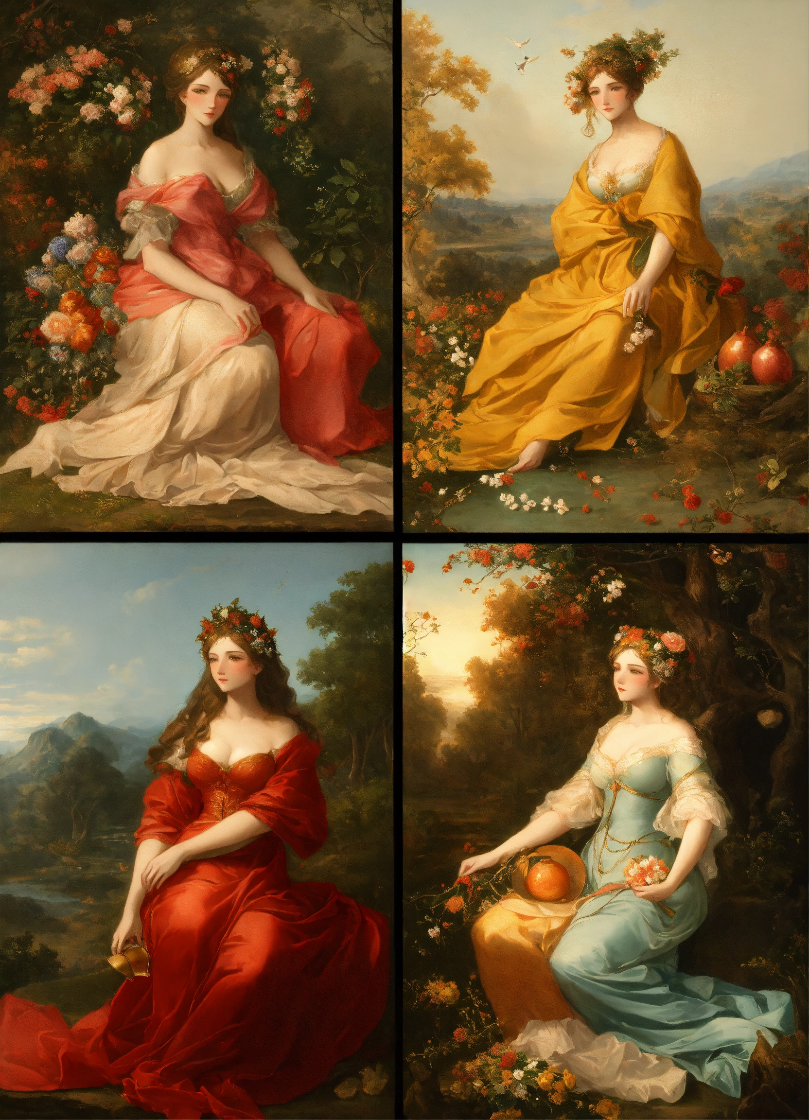 Lexica - The Four Seasons as an allegory with four beautiful women each ...