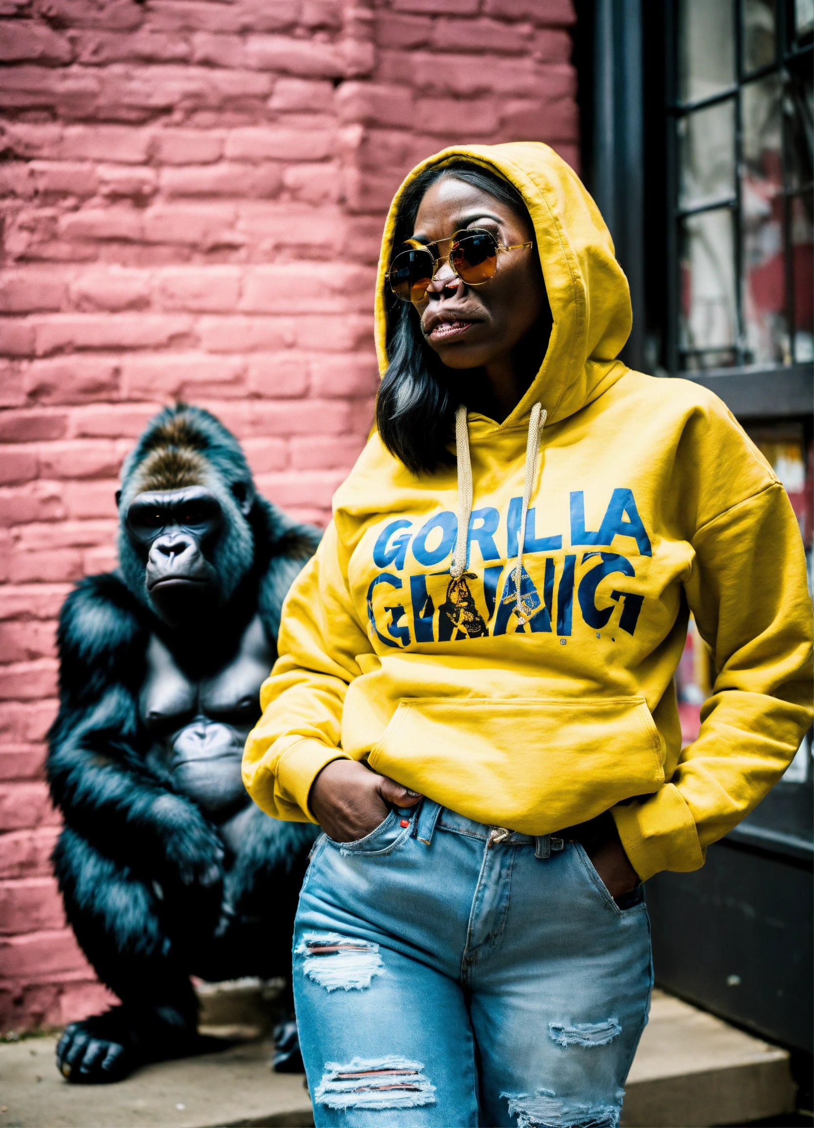 Lexica - Girl Gorillas wearing Gangster wearing designer sunglasses and ...