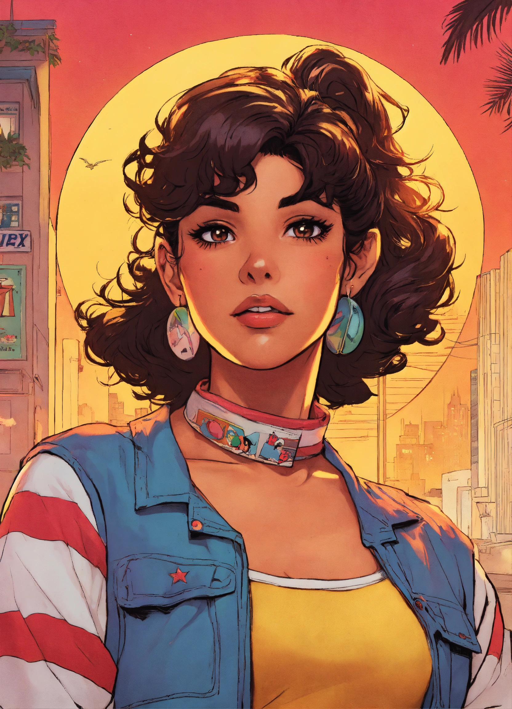 Lexica - 80s anime hispanic girl with french bulldog comic book cover