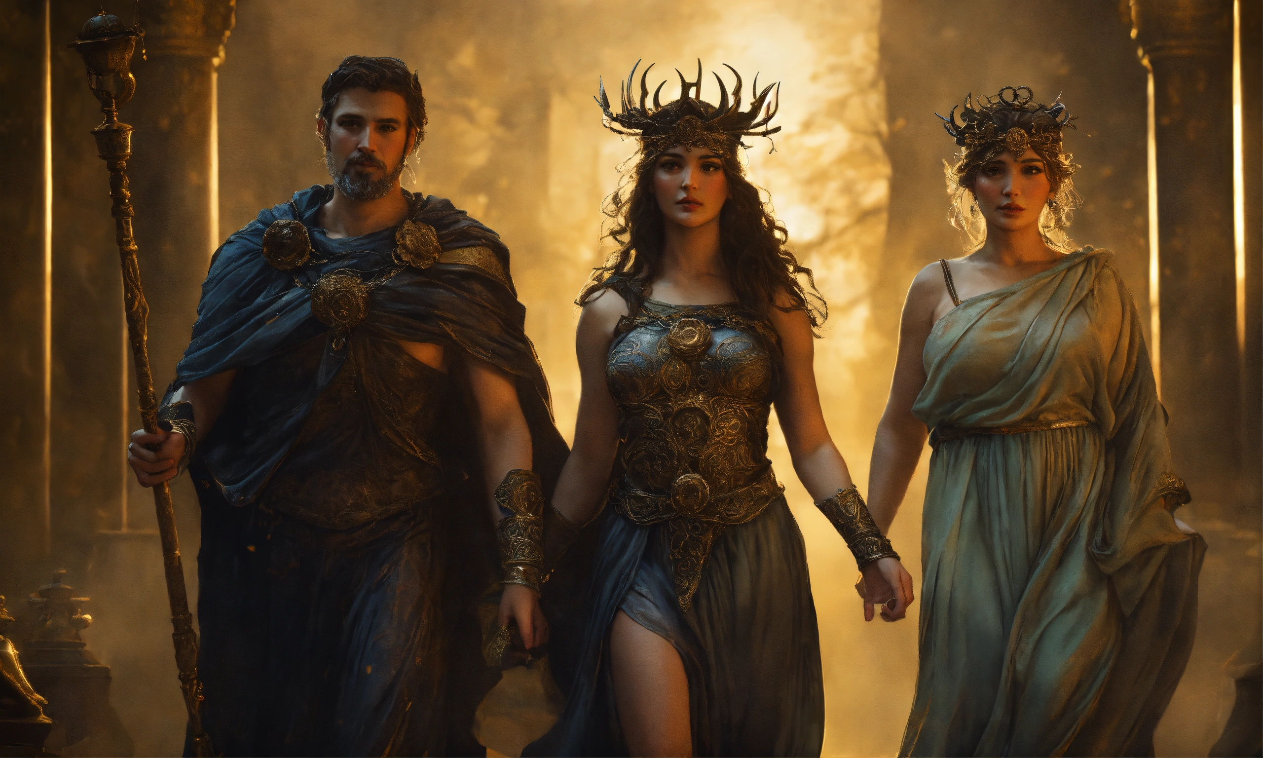 Lexica - Greek mythology, goddess Hecate with her middle-aged parents ...