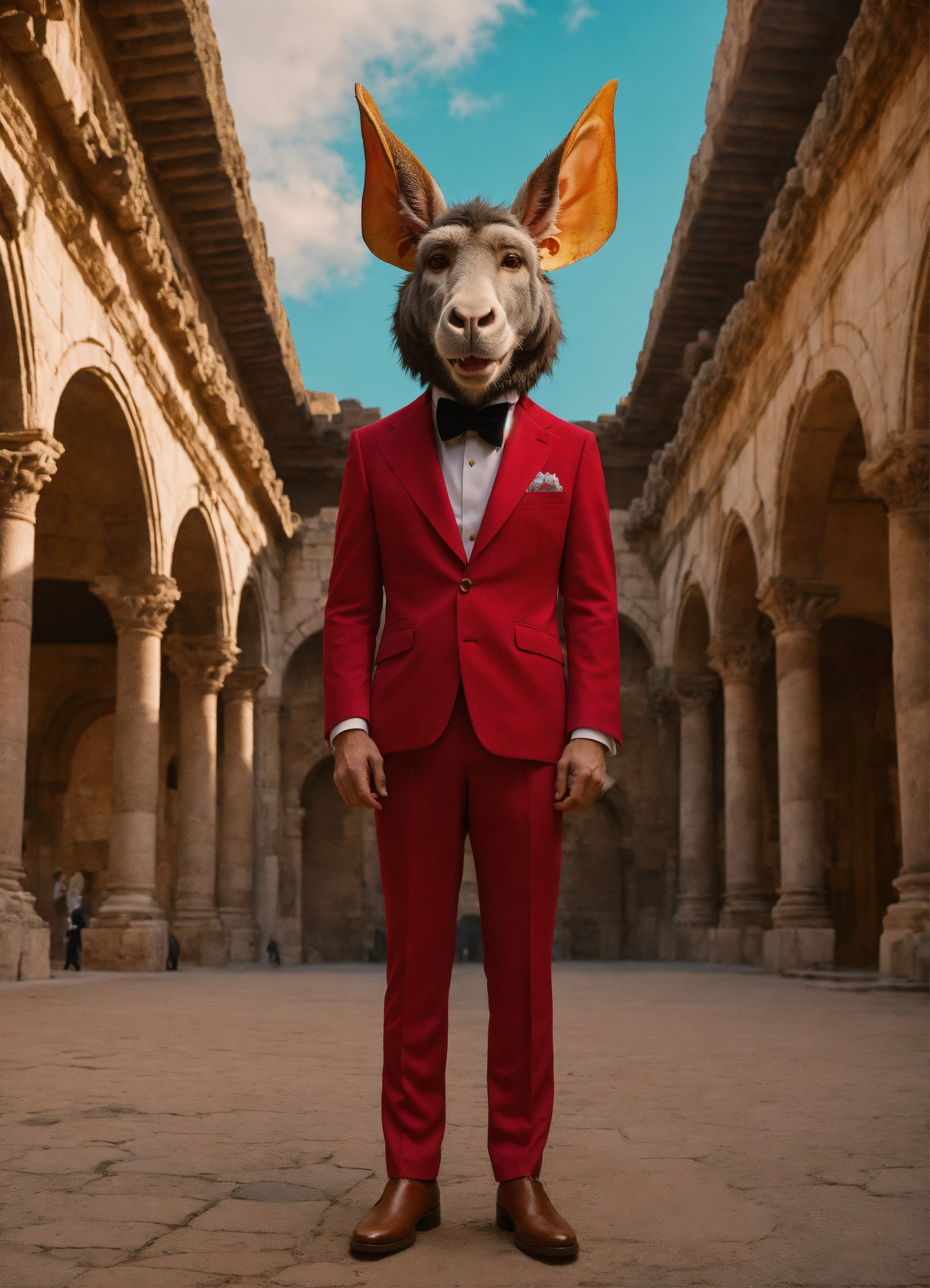 Lexica - Create a pet with a rat face, body of a donkey and bat wings ...