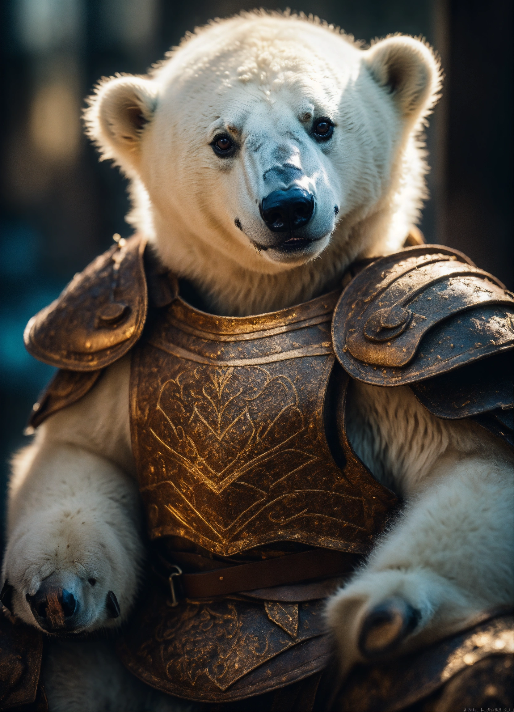 Lexica - Polar bear cub, leather armor, fantasy, best quality, full ...