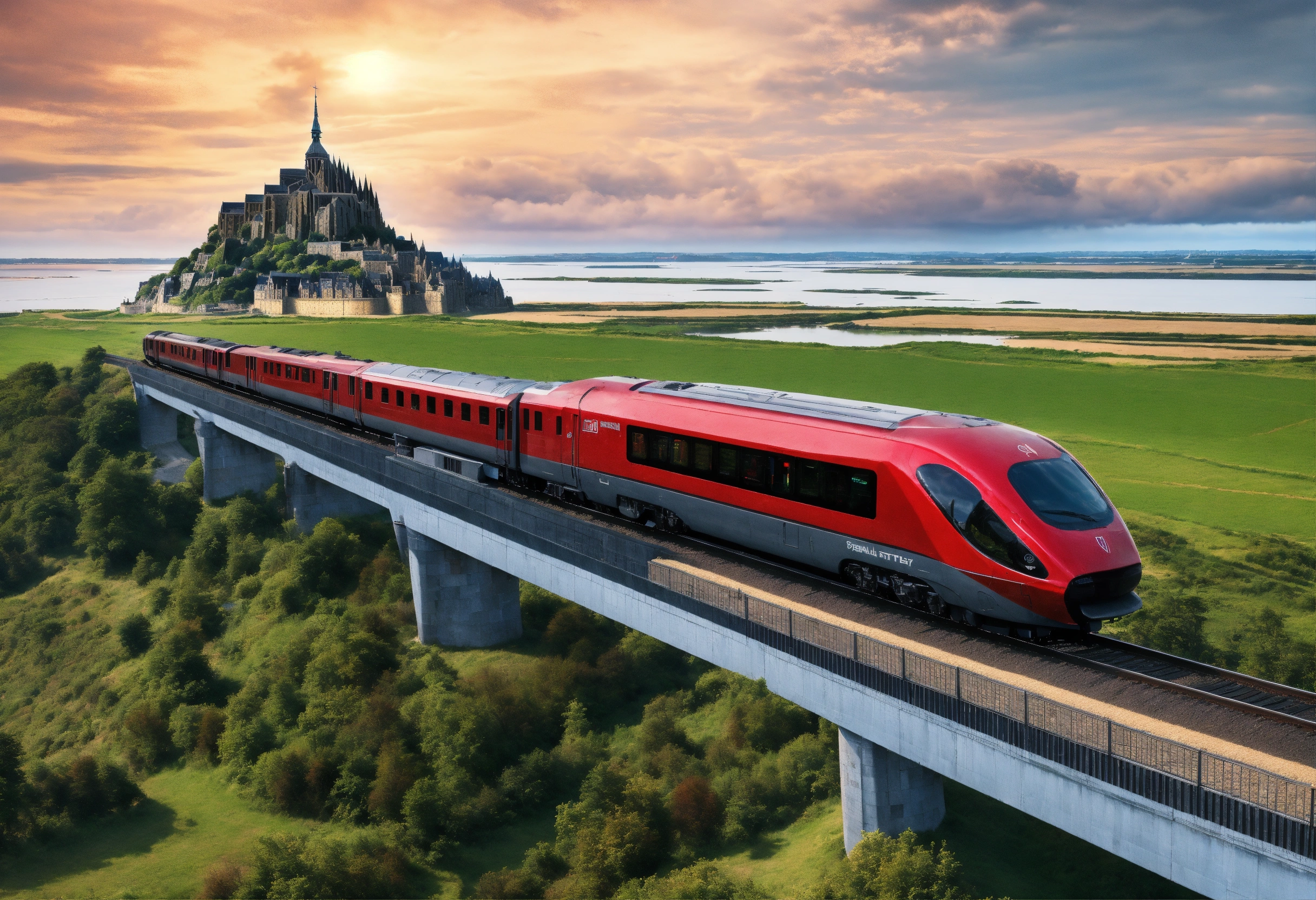 Lexica - Train of the future running on a Mont Saint-Michel, Devil May ...