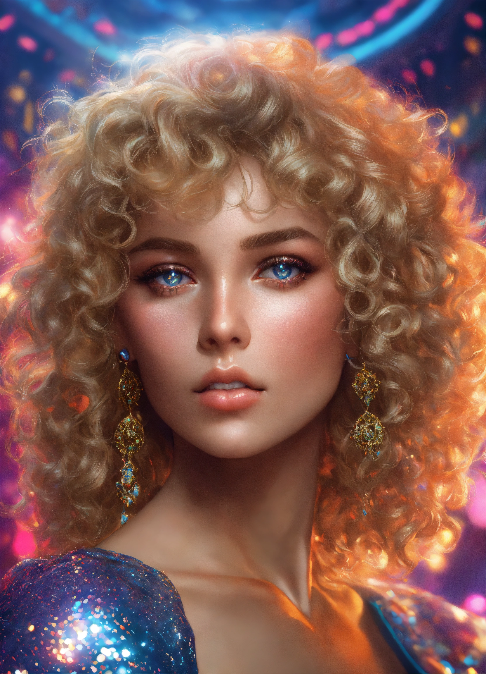 Lexica - "1980s female pop star", massive blonde 80s perm curls ...