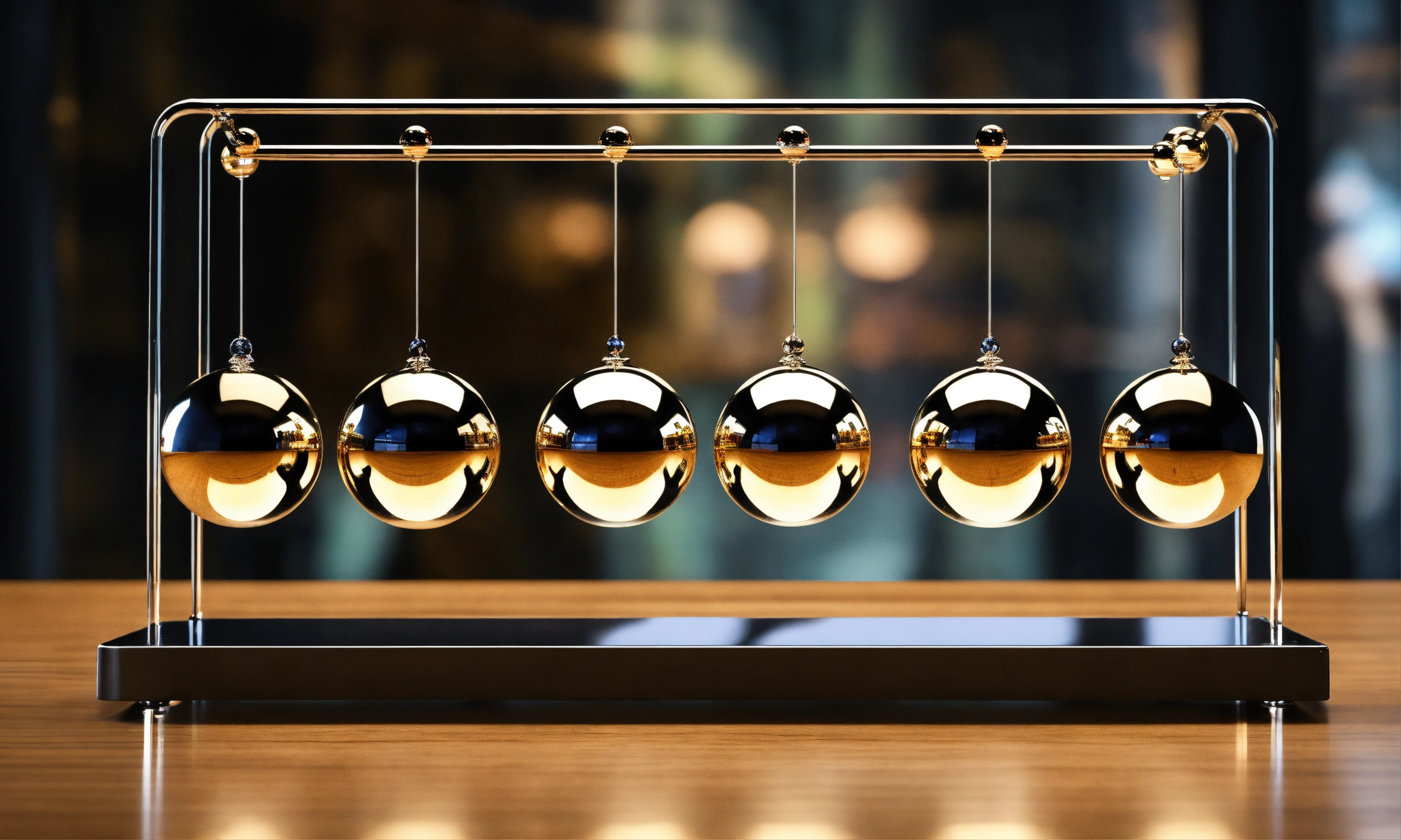 Lexica - Newtons cradle, pendulum isolated, five transparent balancing ...