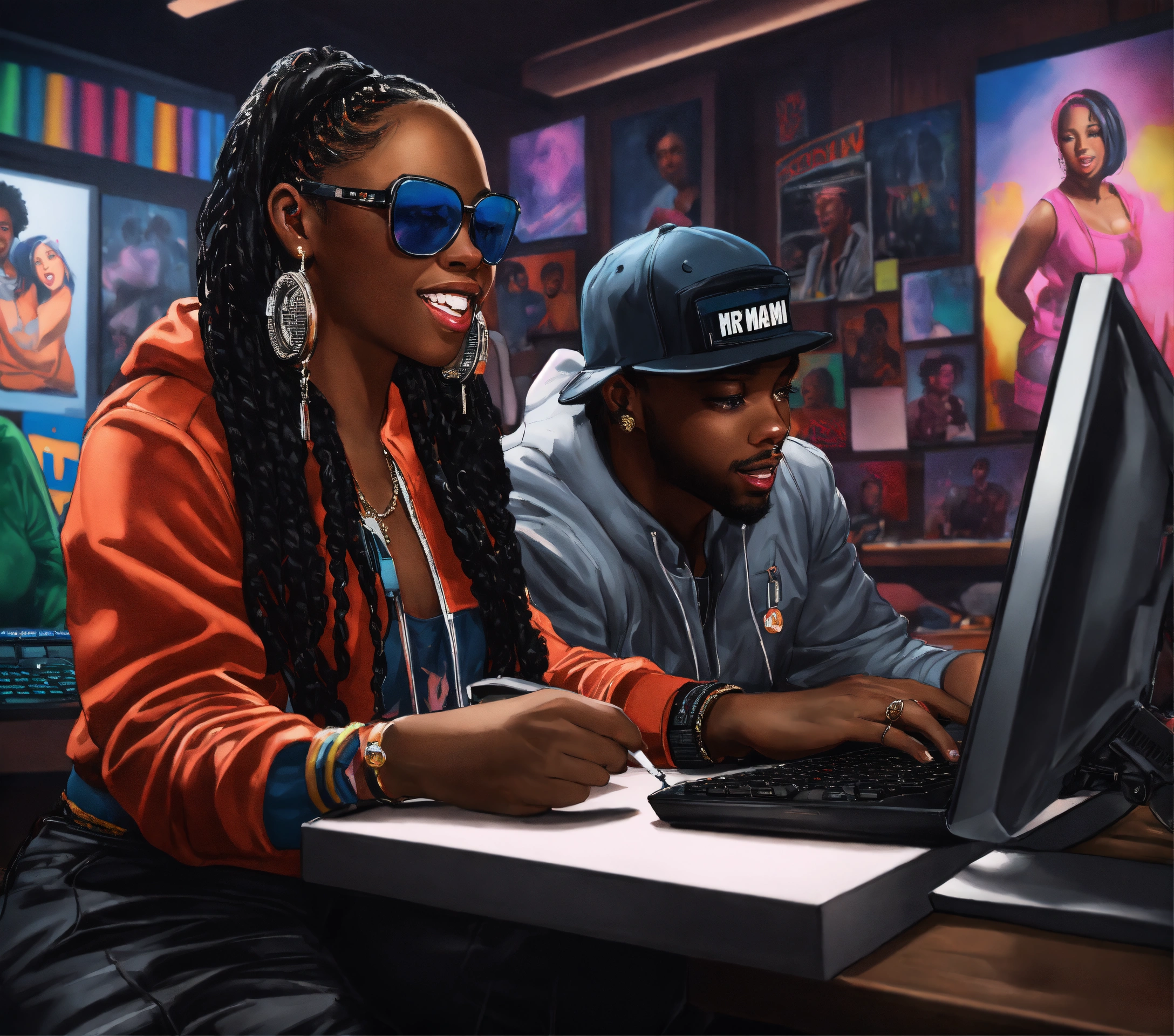 Lexica - Pop art, hyperrealist portrait of black rapper "Papoose" and ...