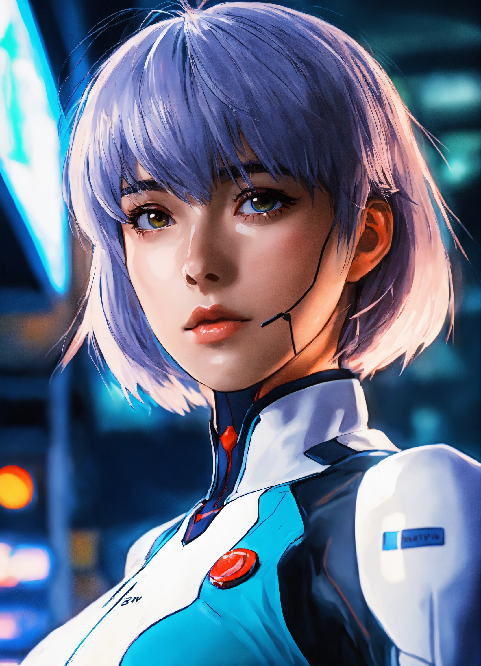 Lexica - Portrait of Rei Ayanami from Neon Genesis Evangelion, detailed ...