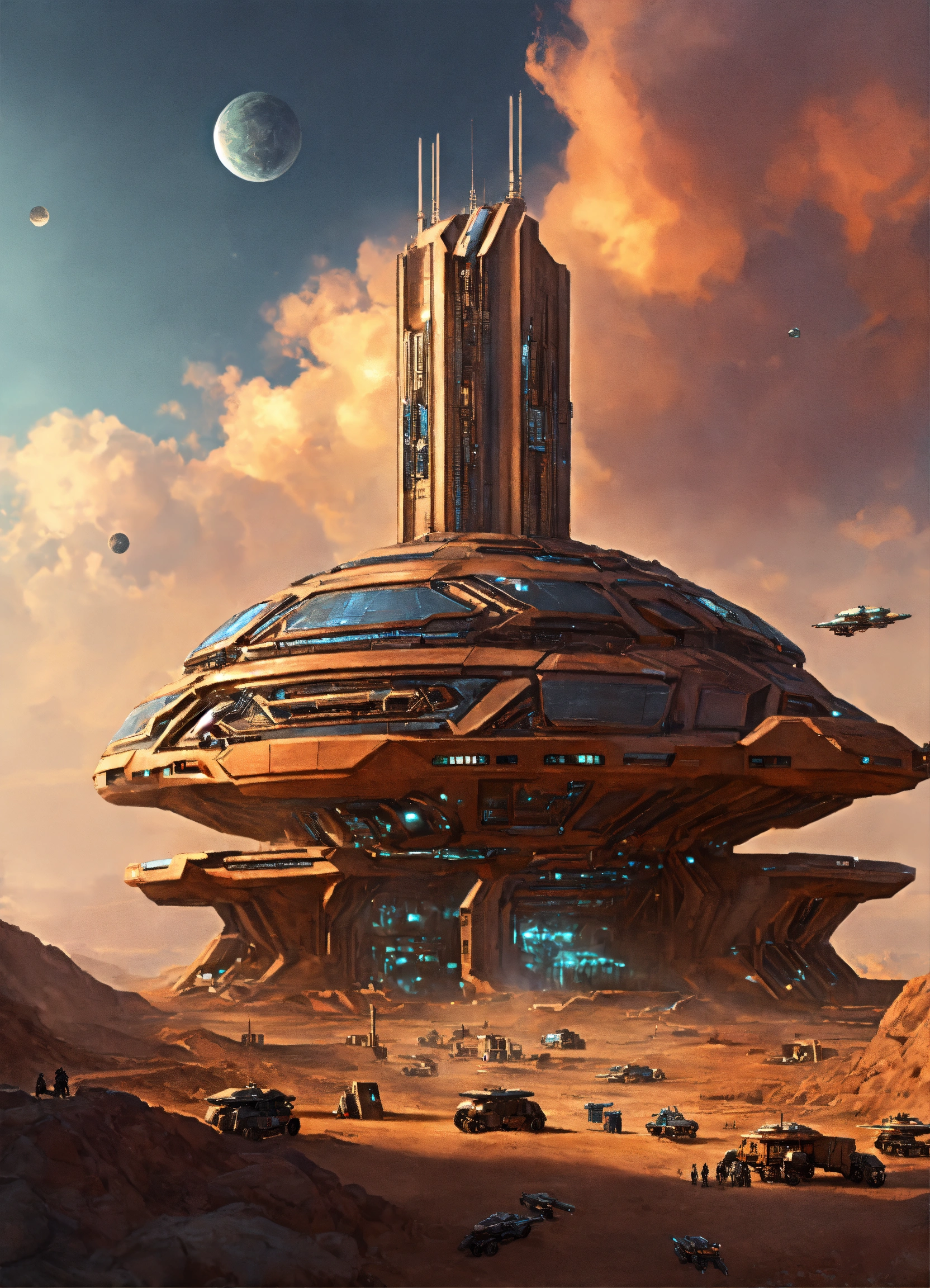 Lexica - Large sci fi military base,