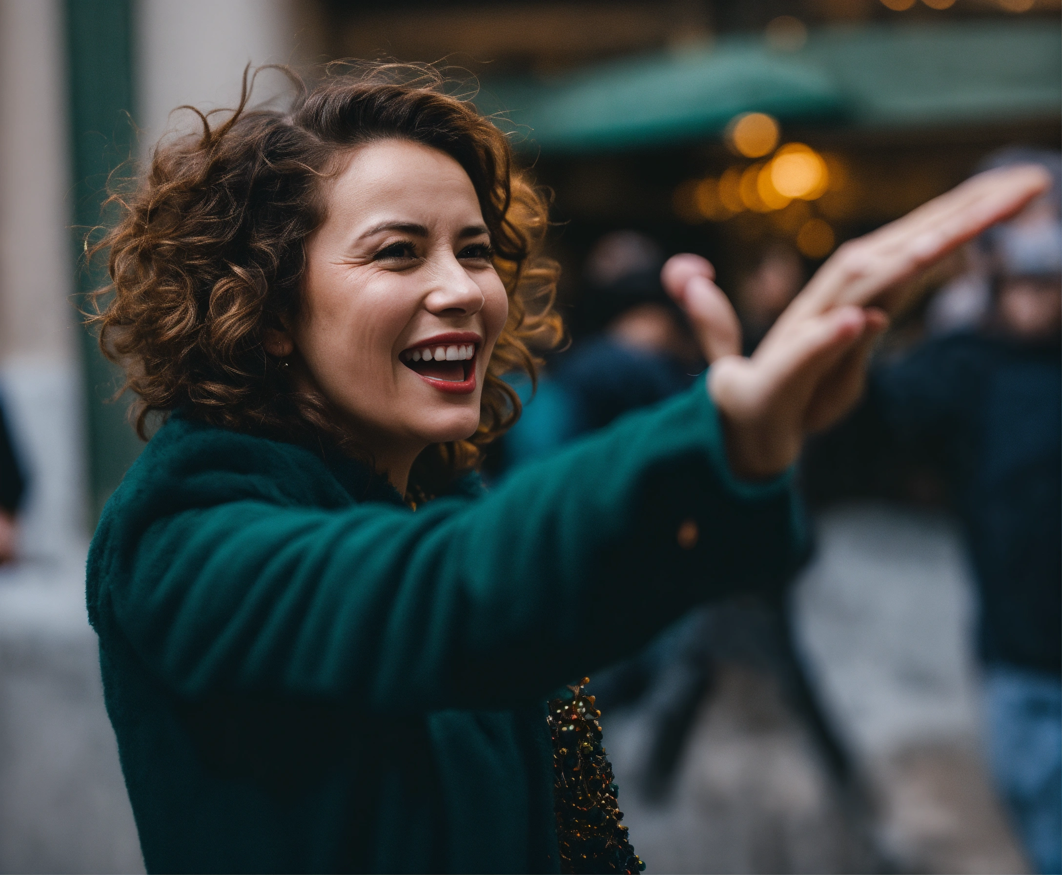 Lexica - A lady frantically waving her hands and pointing