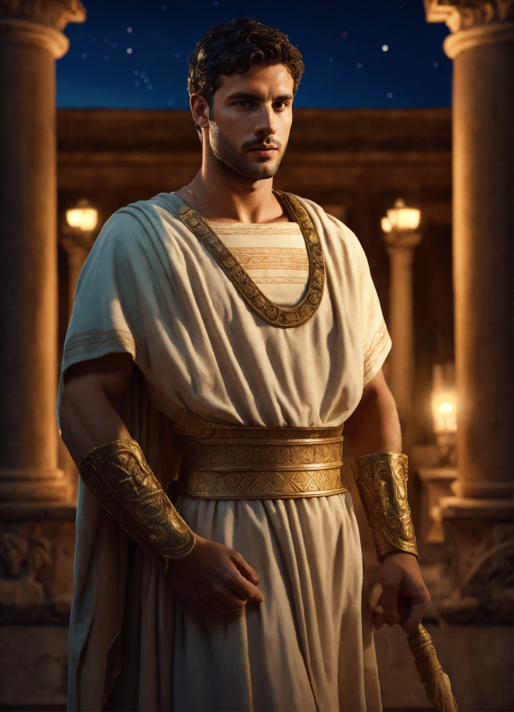 Lexica - A young rich handsome roman man wearing a light-colored tunic ...