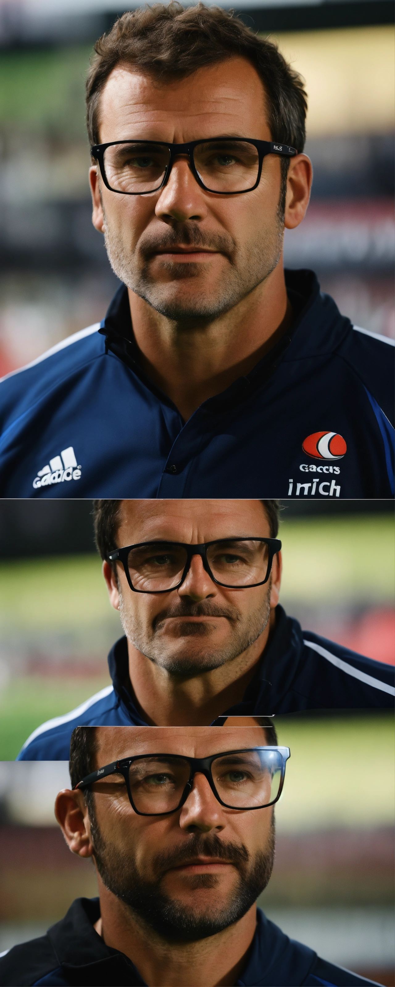 Lexica - Portrait of a french rugby coach wearing a pair of oversized ...