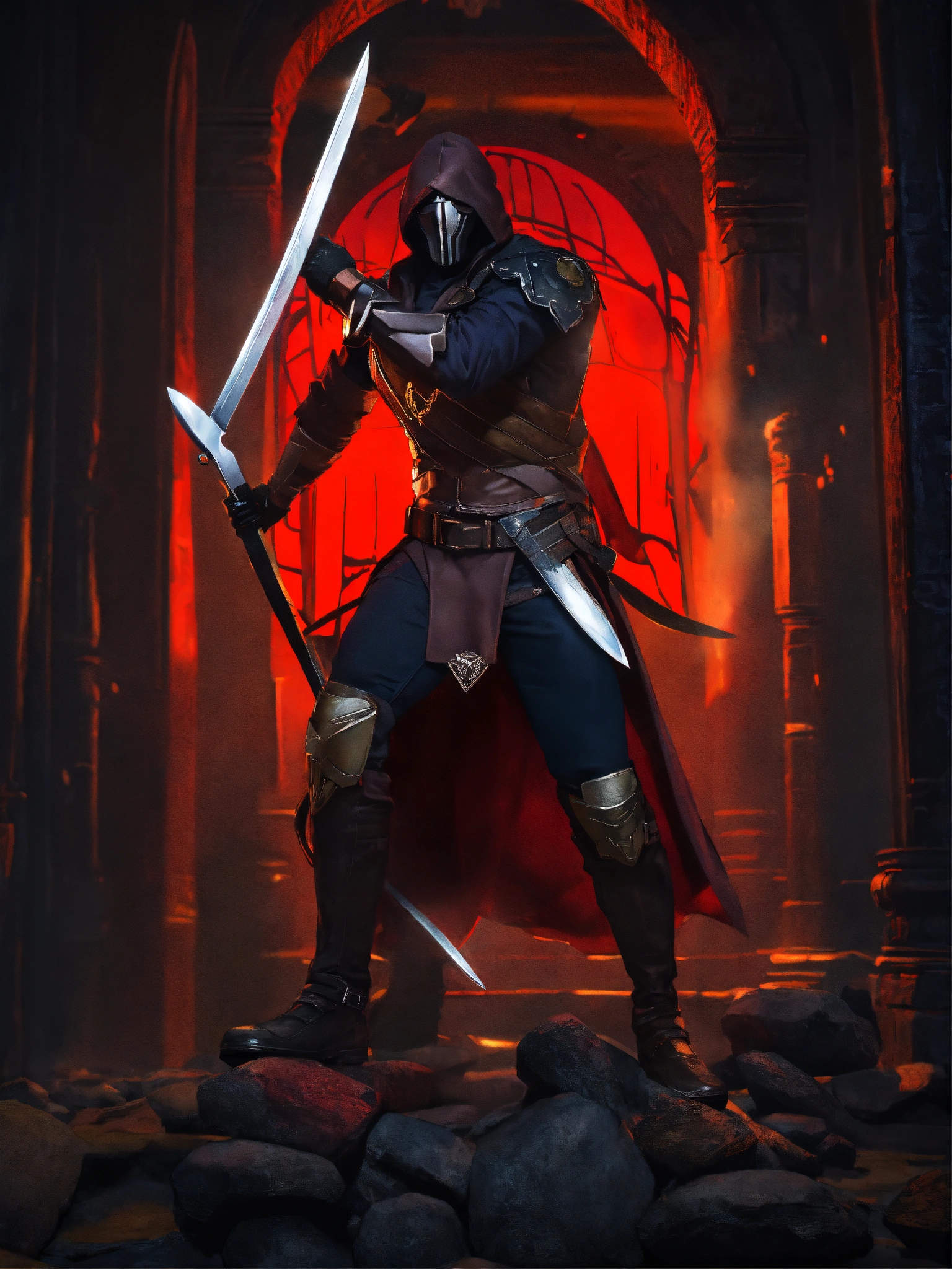 Lexica - Marvel death dealer holding two short knives in action ...