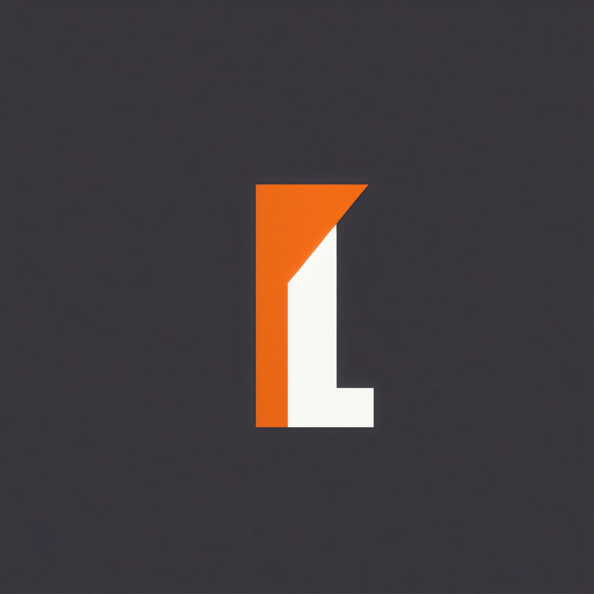 Lexica - A cool minimalist flat logo using the letter L in orange and white