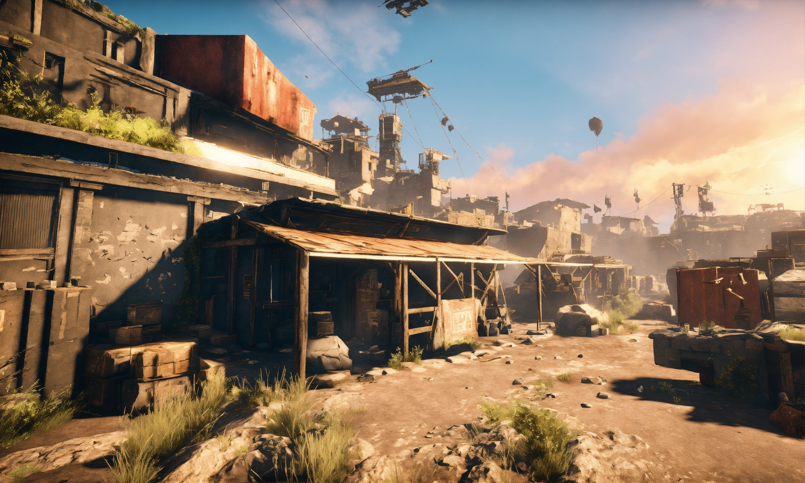 Lexica - Warzone call of duty map, blue sky, bright 4k