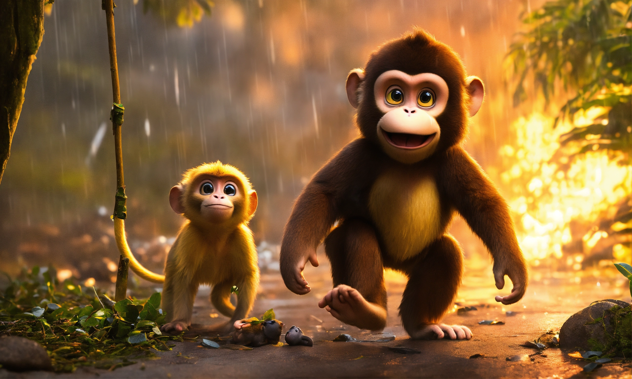 Lexica - Without hesitation, Molly monkey sprang into action. She ...