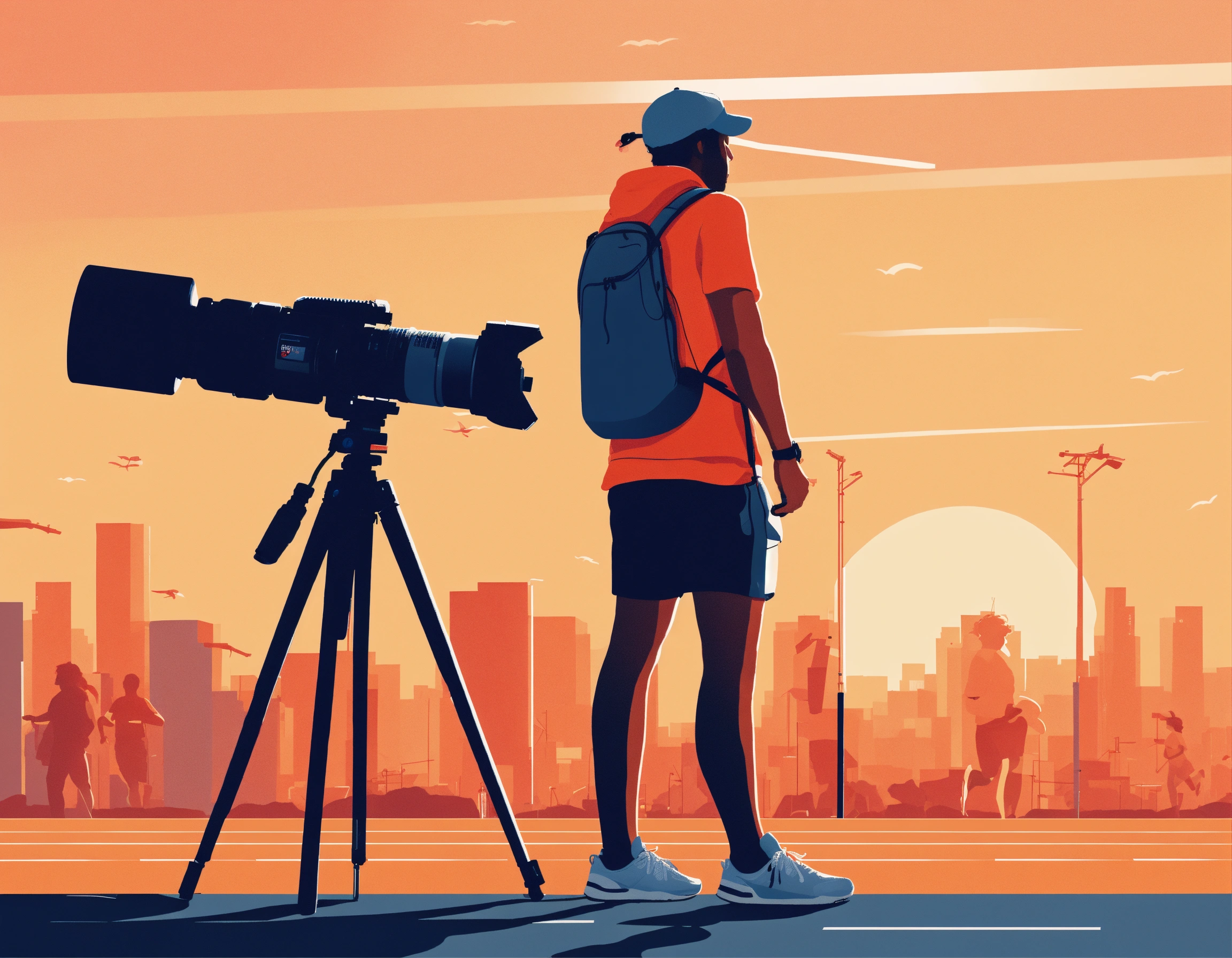 Lexica - Photographer with a camera and giant telephoto lens ...