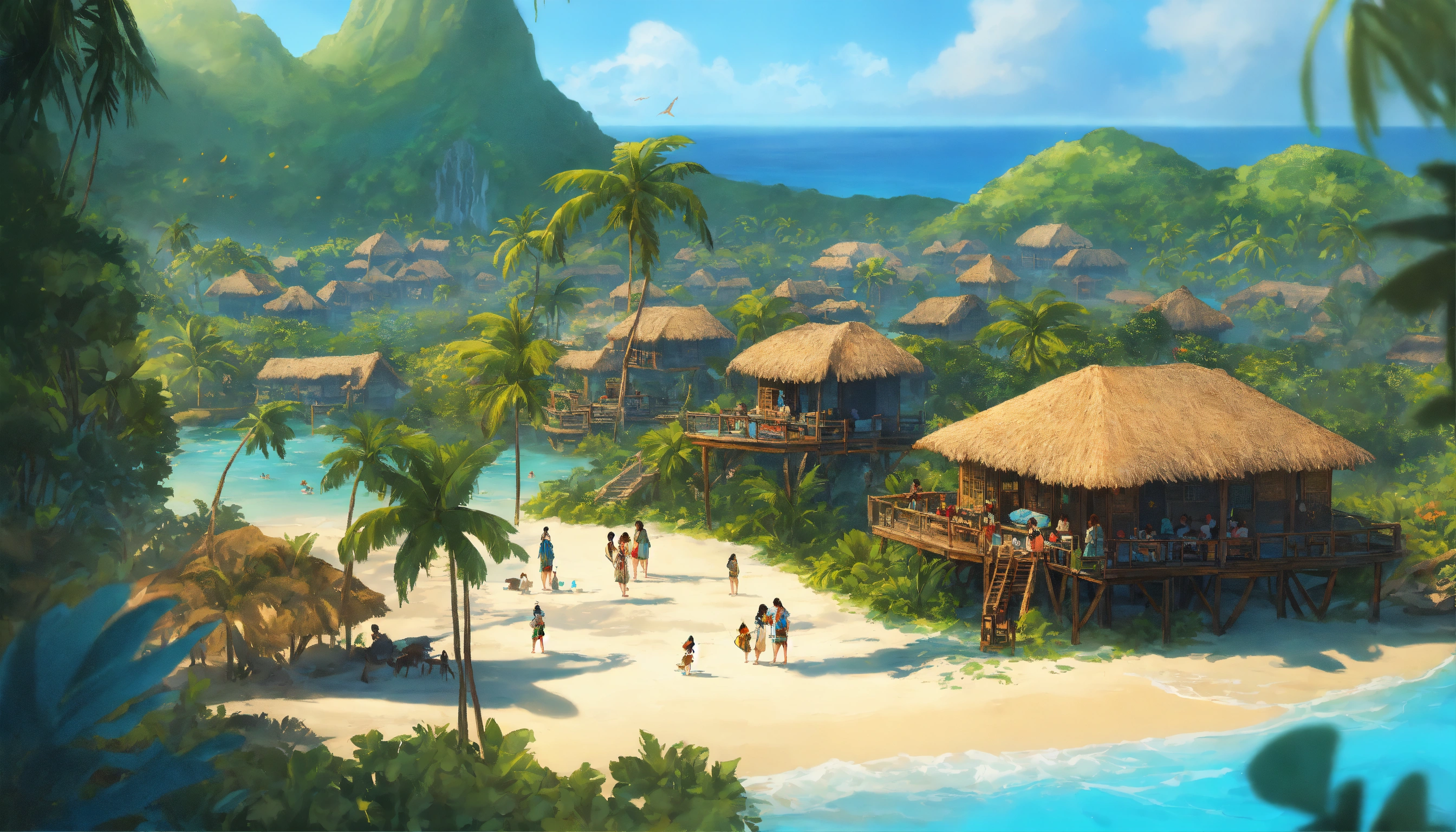 Lexica - Concept art of tropical village, Polynesian, fantasy, moana ...