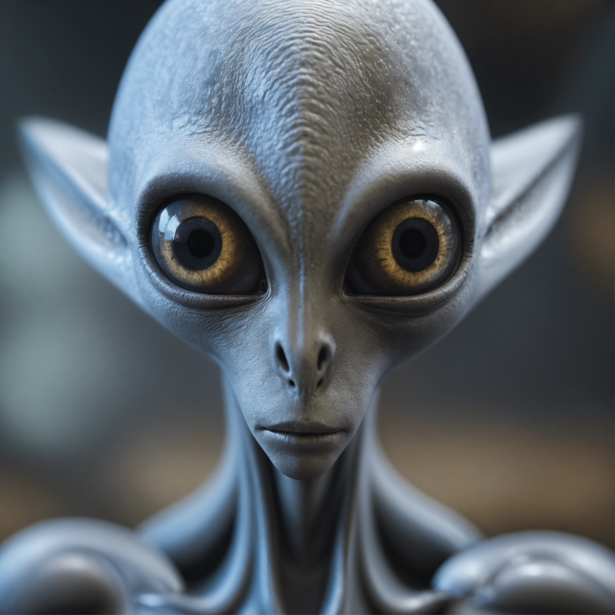 Lexica - A portrait photograph of a classic grey alien with big eyes ...