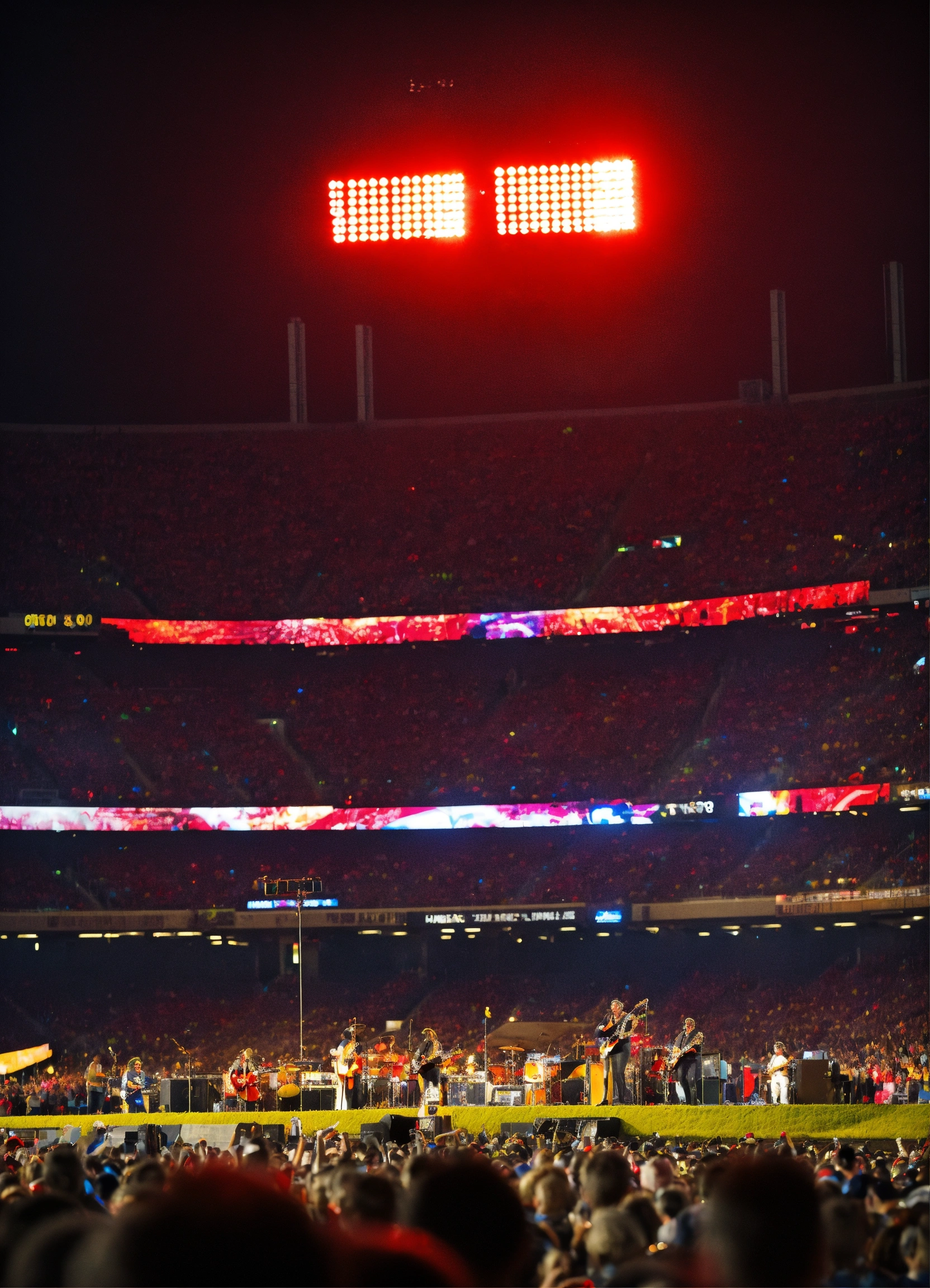 Lexica - Randy Smith, singer of the band 8084, at a crowded stadium.