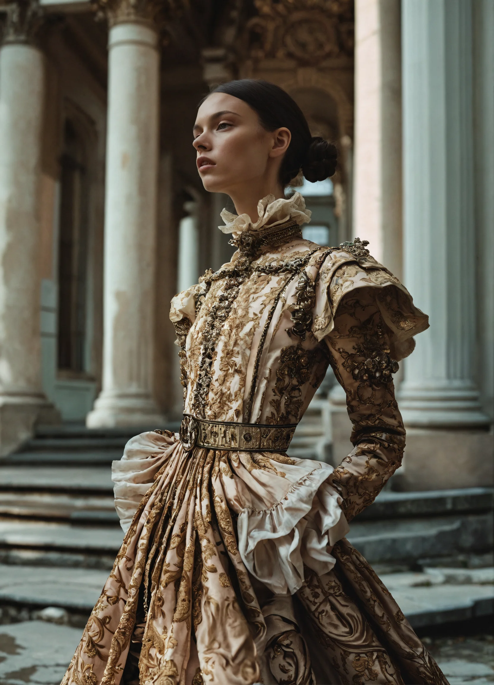 Lexica - Hyperrealistic Haute Couture Fashion Model wearing baroque ...
