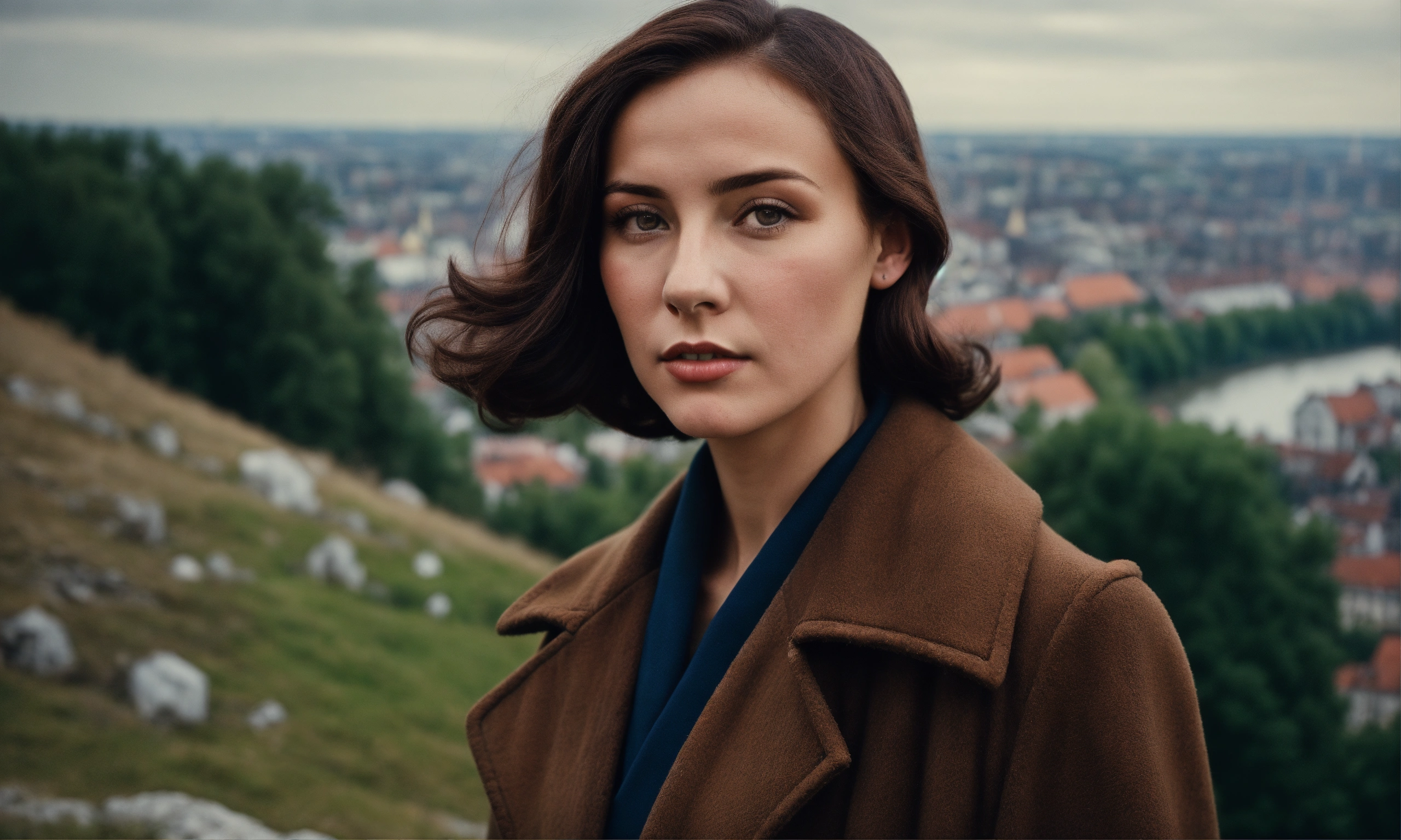 Lexica - Retro warszawa 1920-1930, europian woman age 20, on top of a ...