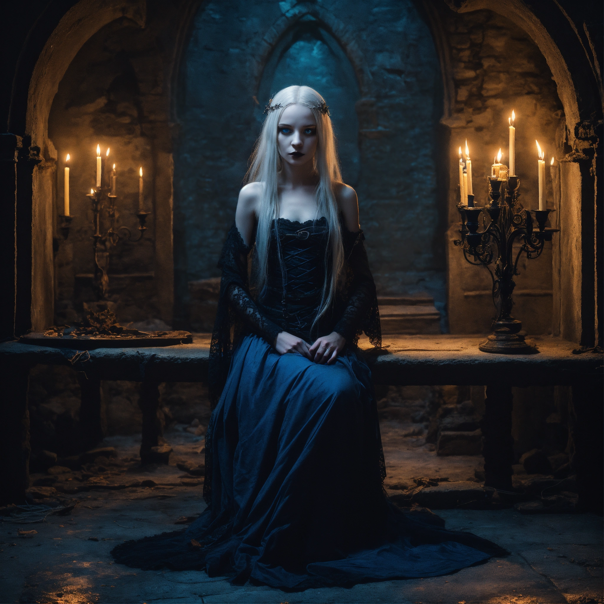 Lexica - Body portrait, twelve year old childish female goth ...