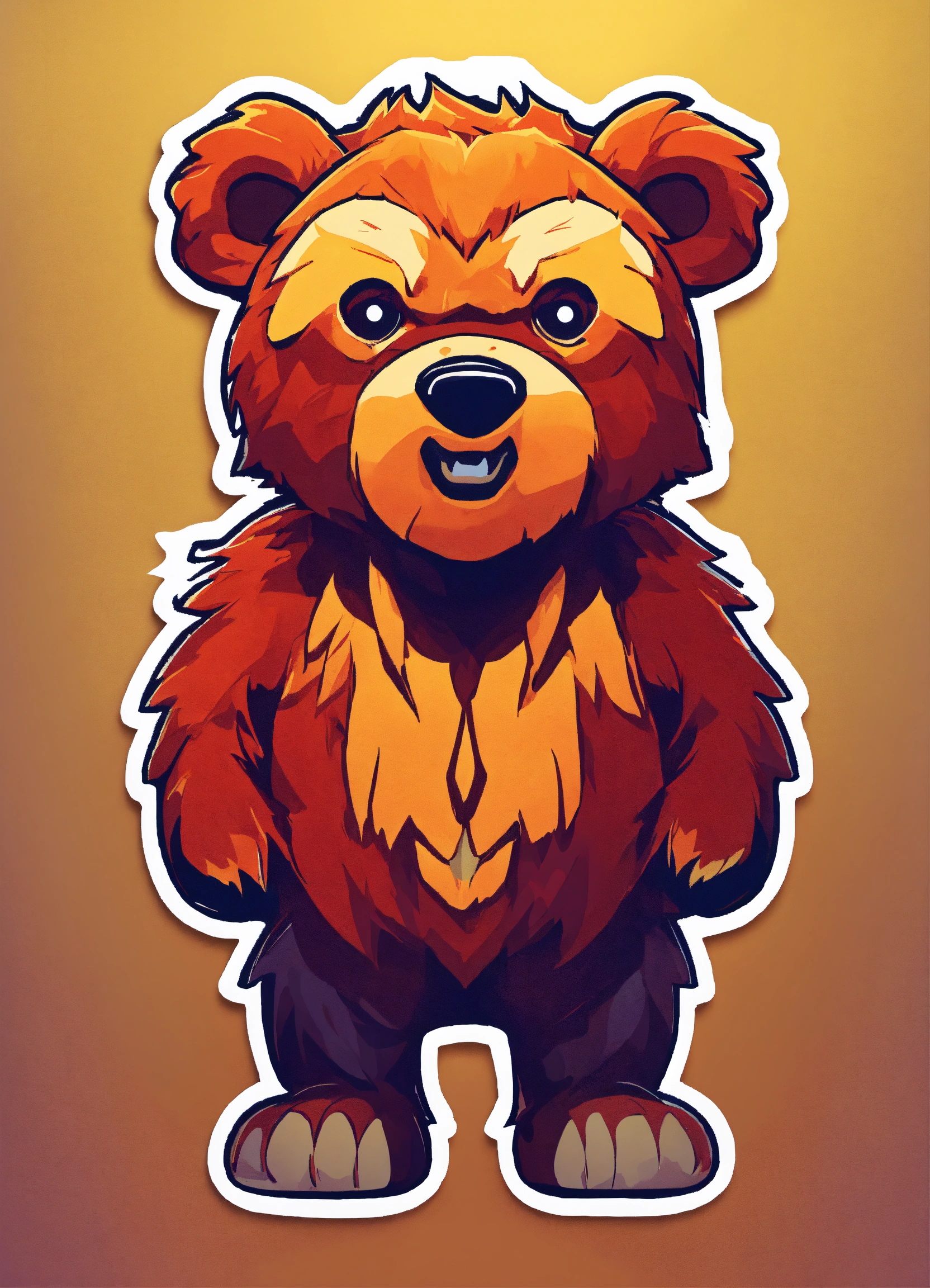 Lexica - STICKER, a silhouette design of a FEROCIOUS BEAR, t- shirt art ...