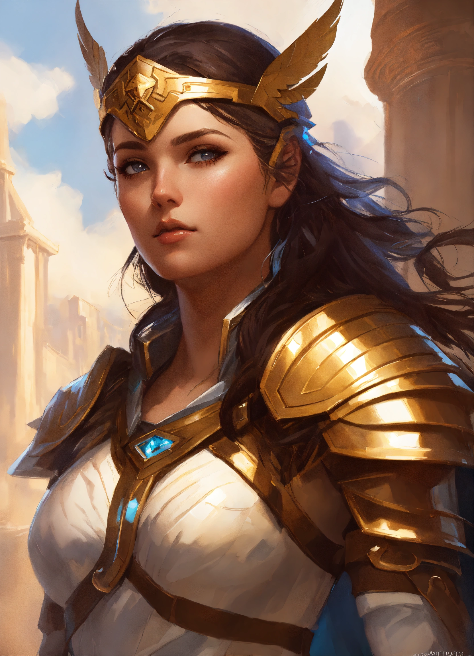Lexica - Amazon valkyrie athena, d & d, fantasy, portrait, highly detailed, headshot, digital ...