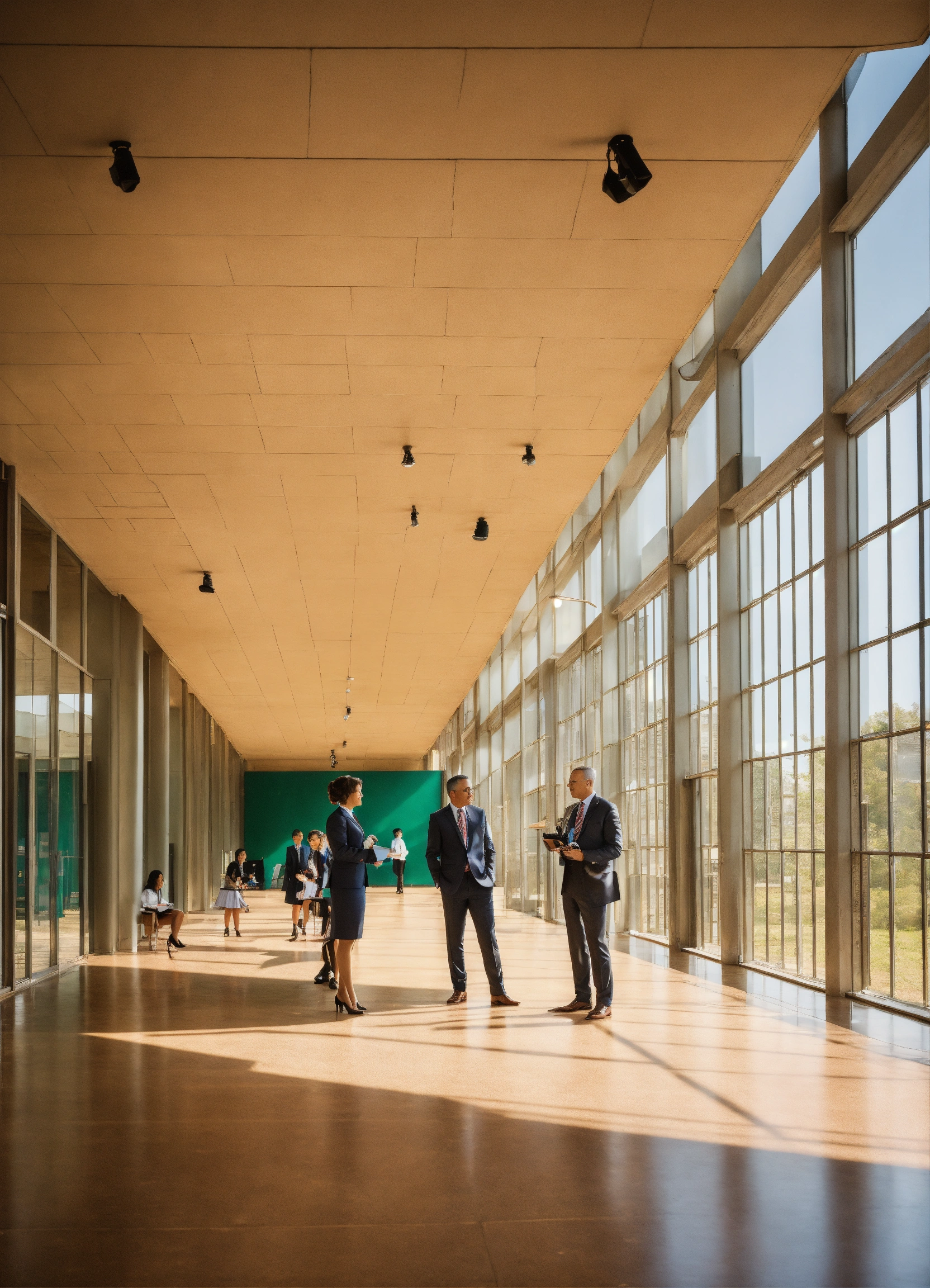 Lexica - Well dressed school principals talking in a super ultra modern ...