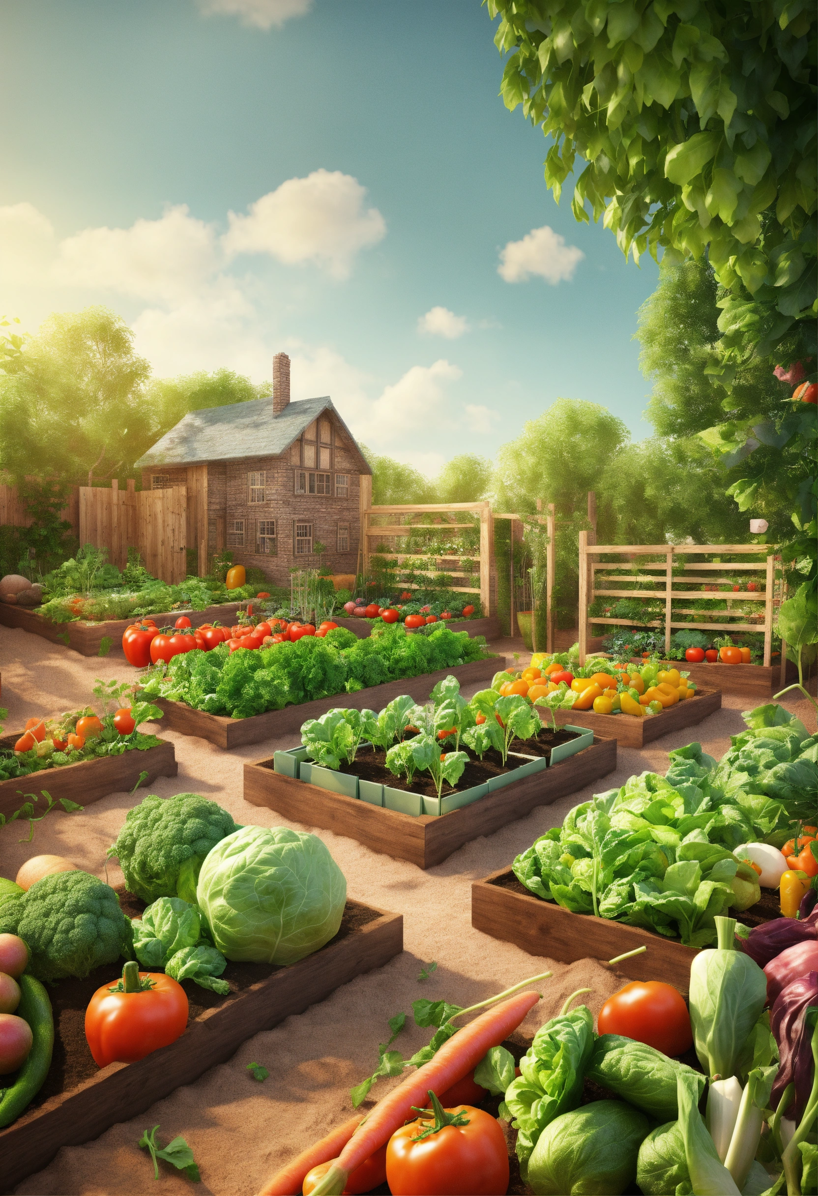 Lexica - Vegetable garden illustration 3d art